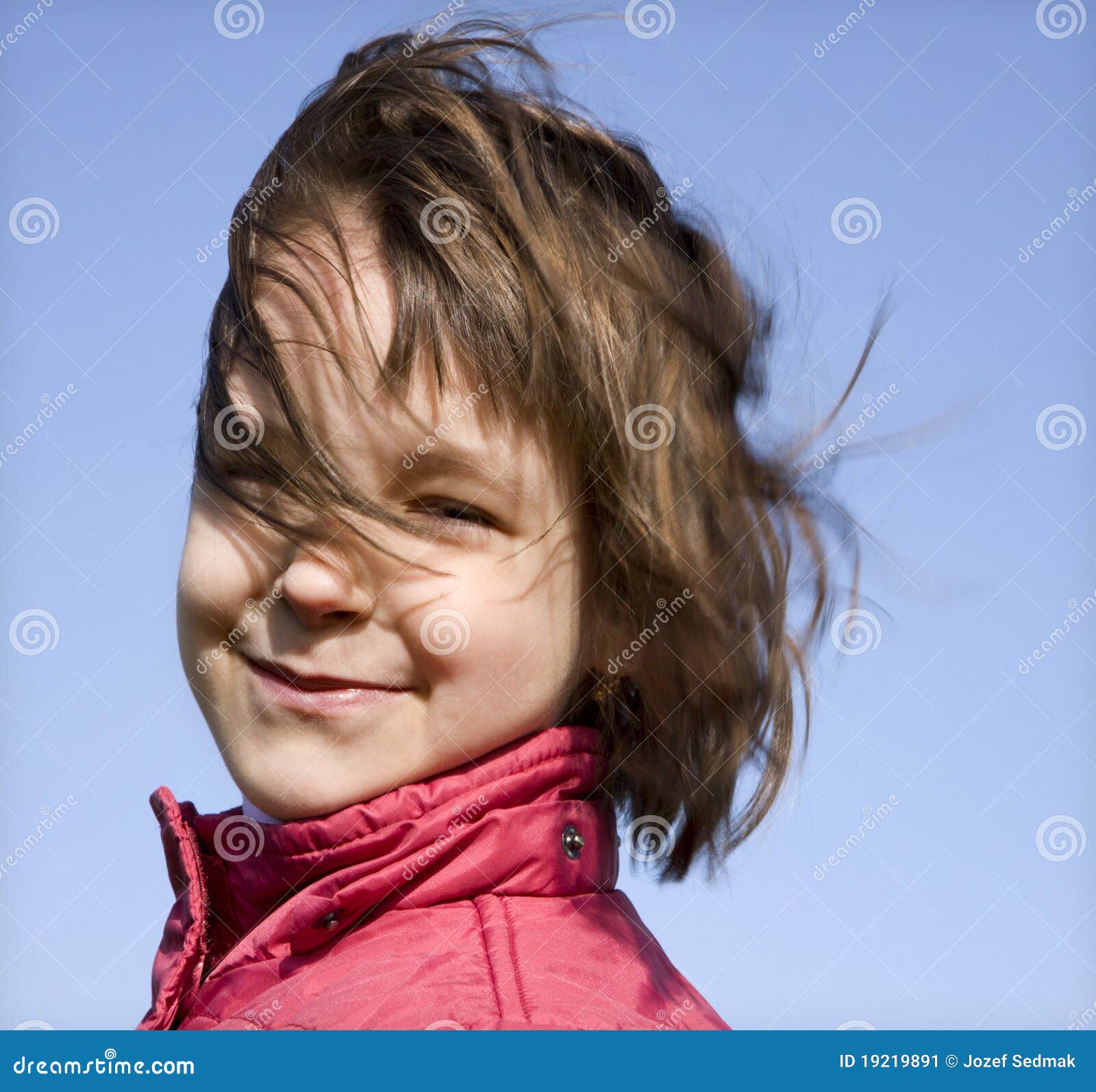 Little girl in the wind stock image. Image of simplicity - 19219891