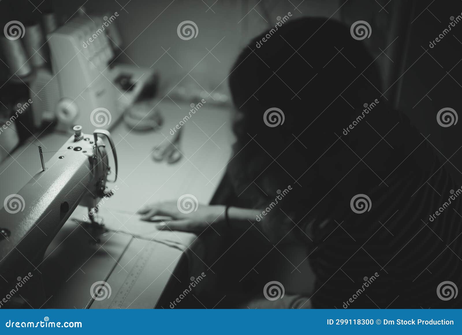 Girl Working on Sewing Machine Stock Photo - Image of craft, education ...