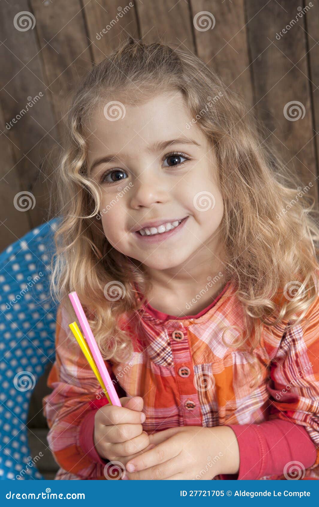 Little Girl Writing a Letter Stock Image - Image of happy, portrait ...