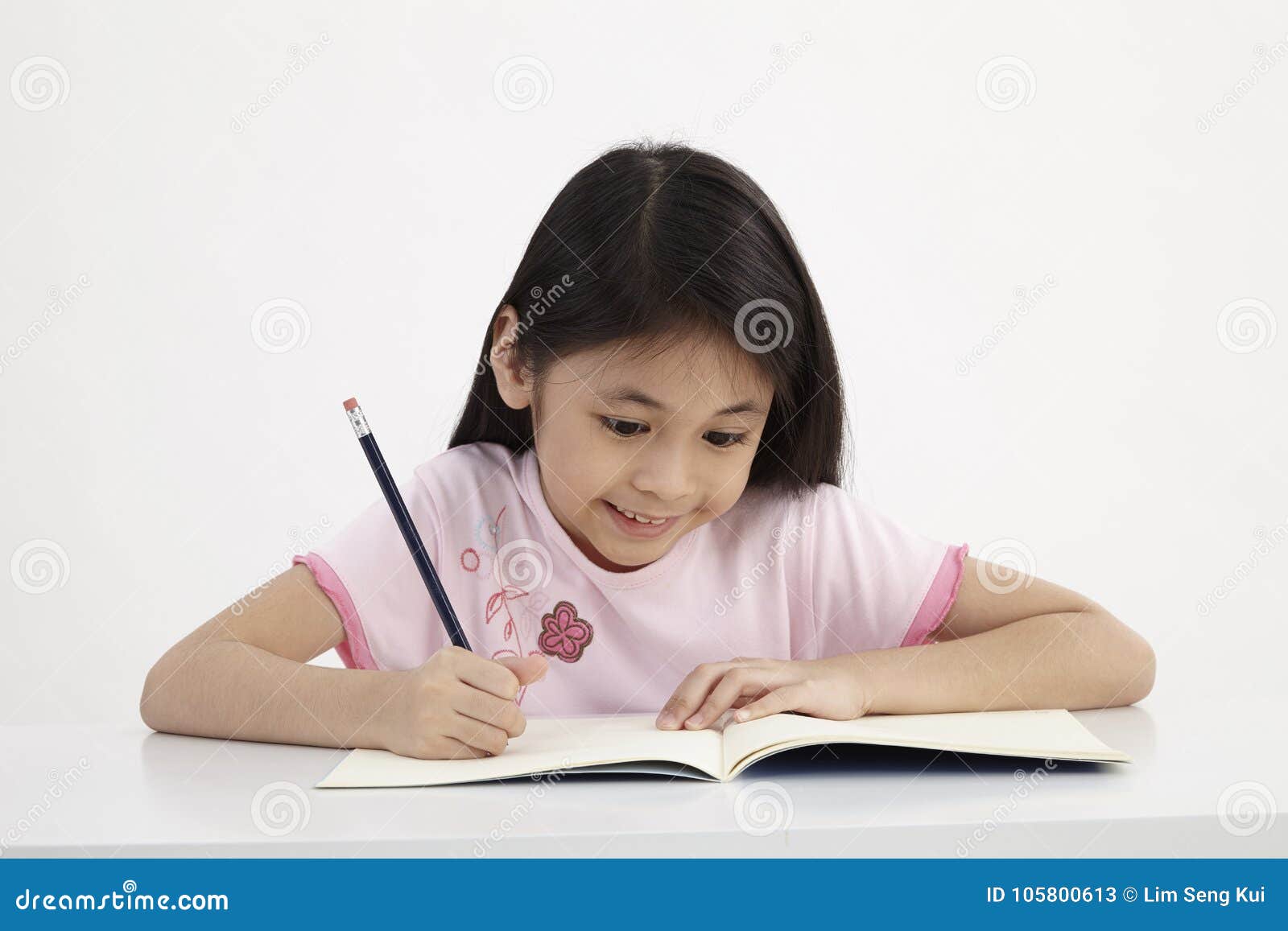 Doing homework stock image. Image of smile, preschool - 105800613
