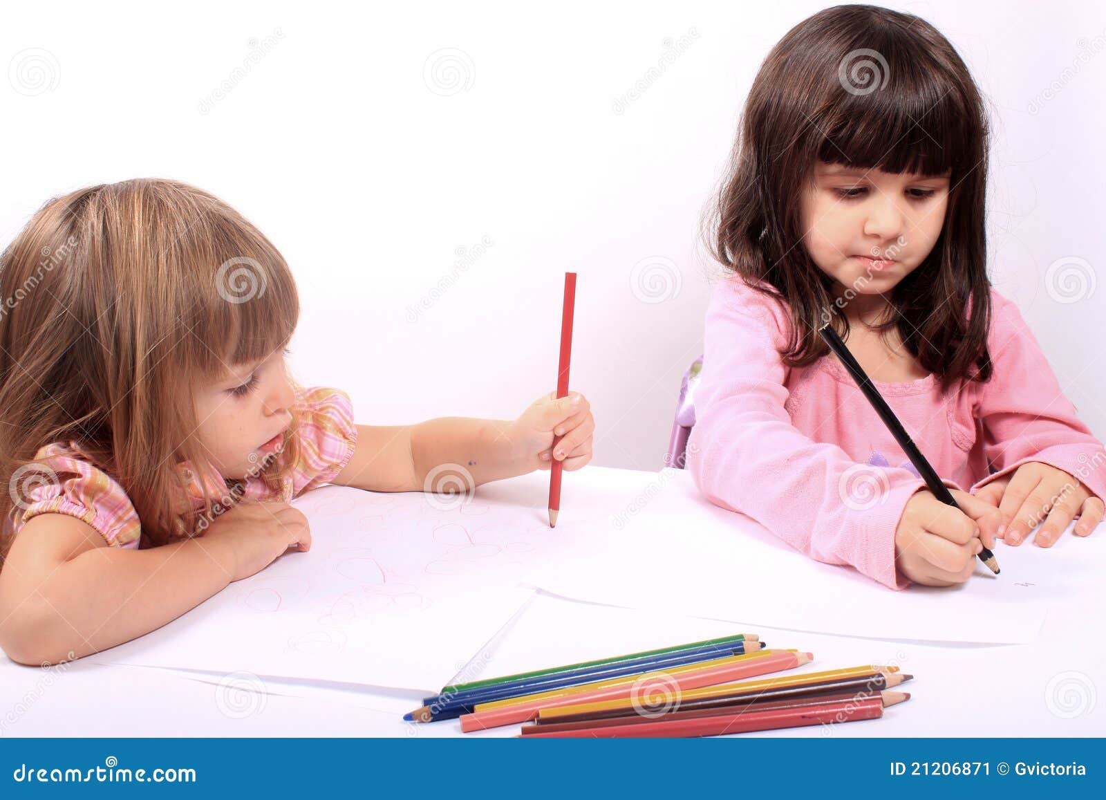 Little Girls Educational Development Stock Image - Image of school ...