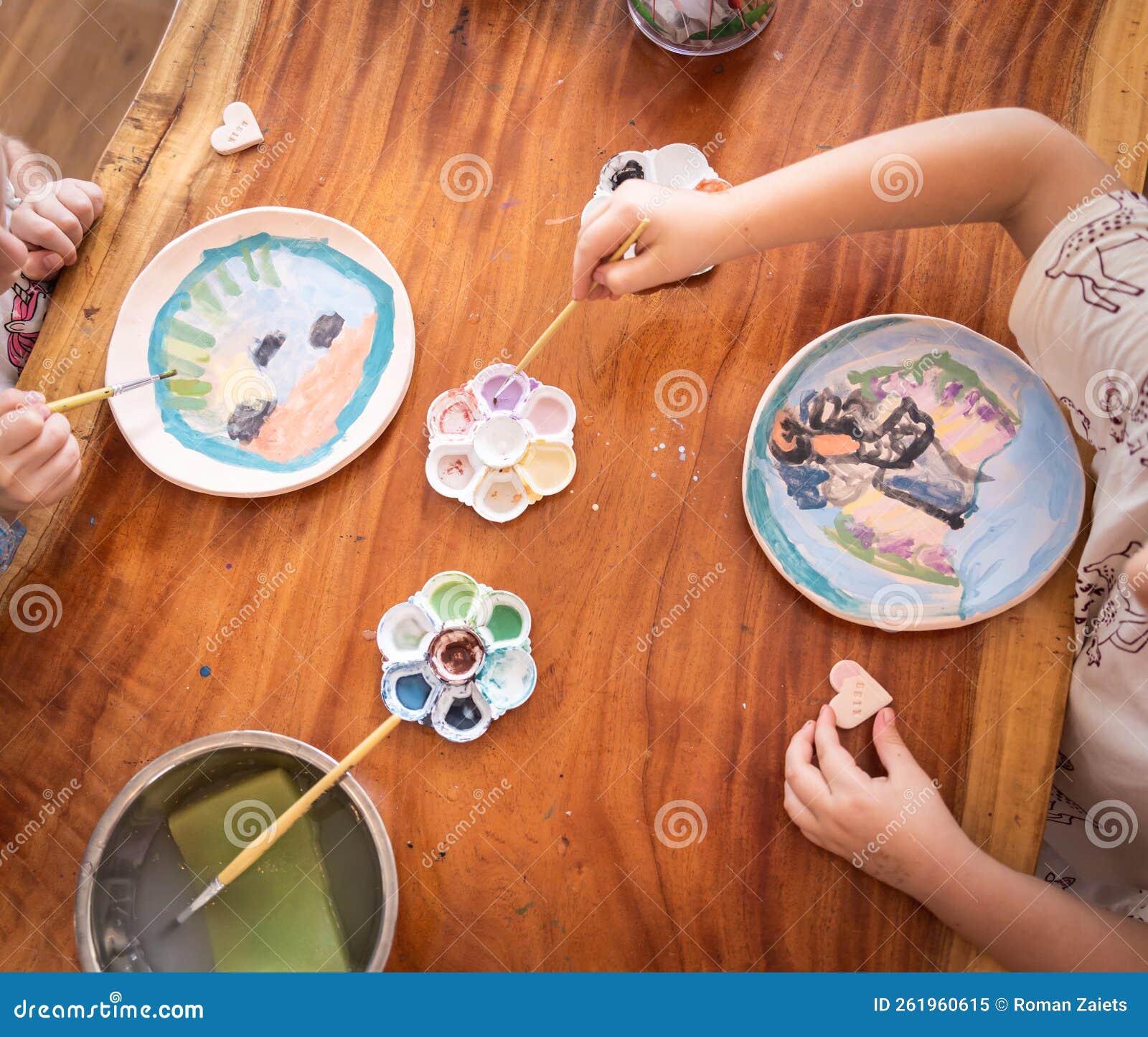 Little Girls at Painting Master Class in Workshop Space Stock Image ...