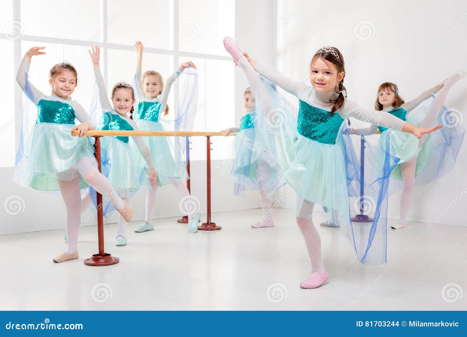 Little Girls Practicing Ballet Stock Photo - Image of beautiful ...