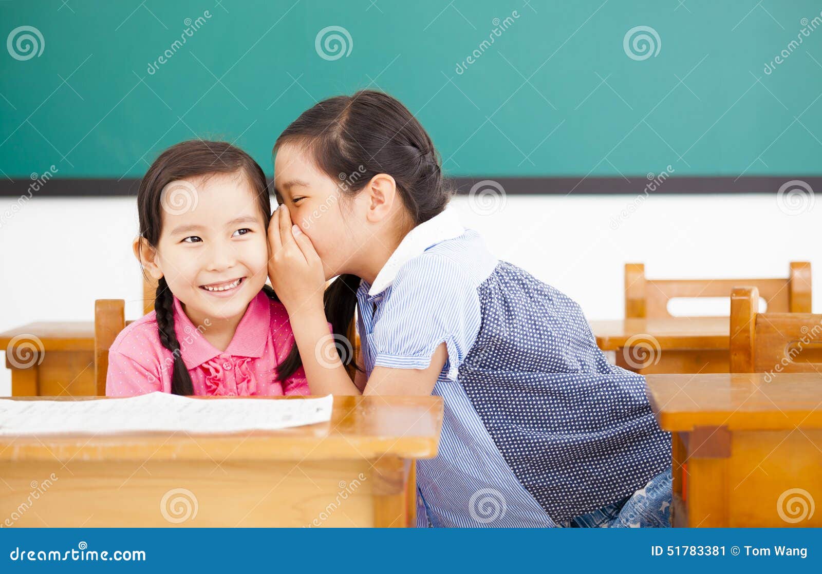 Little Girls Whispering and Sharing Secret Stock Image - Image of ...