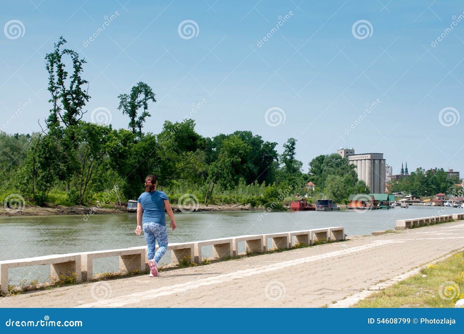 Little Gitle Walking by the River Stock Image - Image of happiness ...