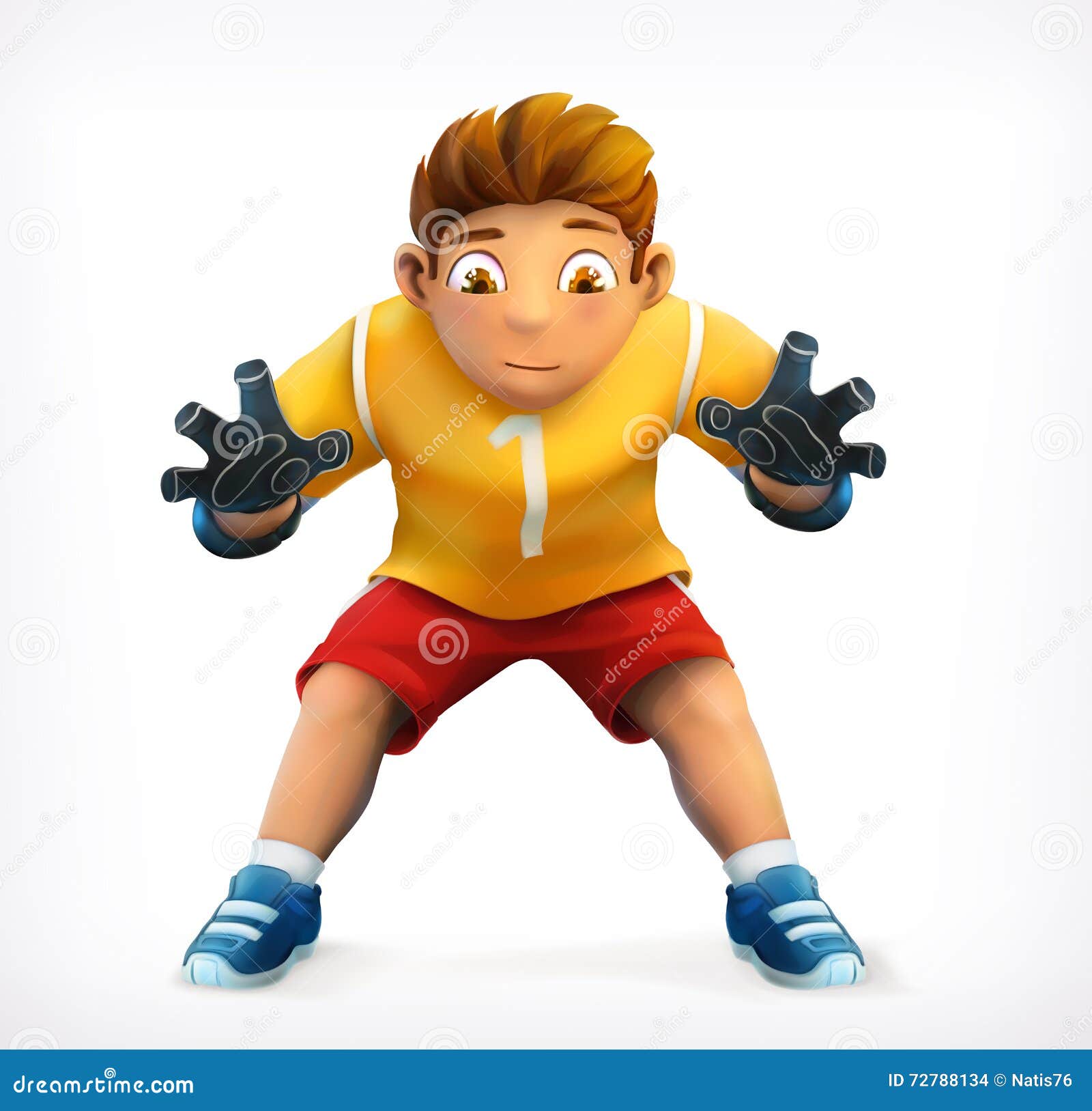 Little goalkeeper icon stock vector. Illustration of child - 72788134