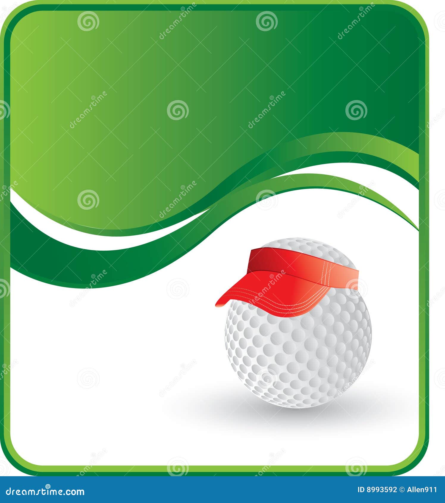 Little Golf Ball with Visor Stock Vector - Illustration of closeup ...