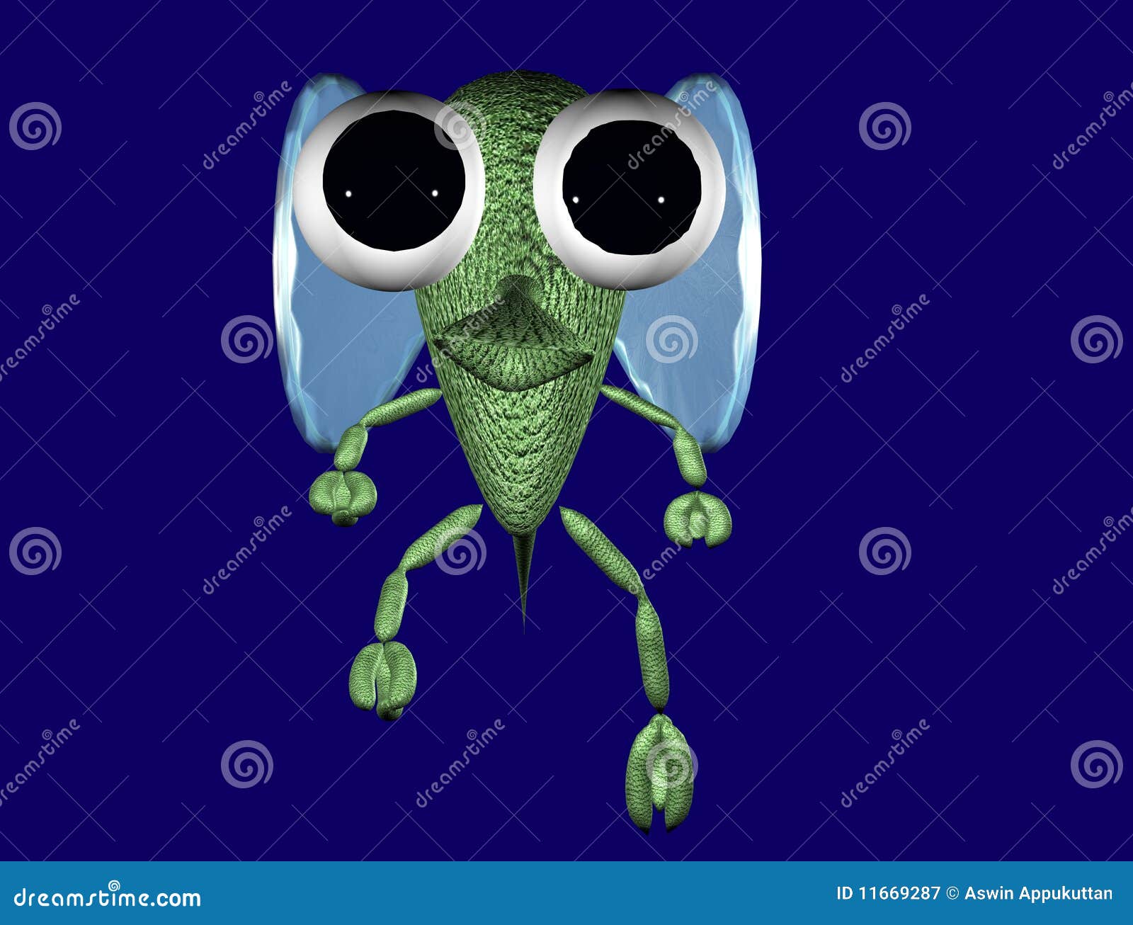 Little green alien staring stock illustration. Illustration of life ...