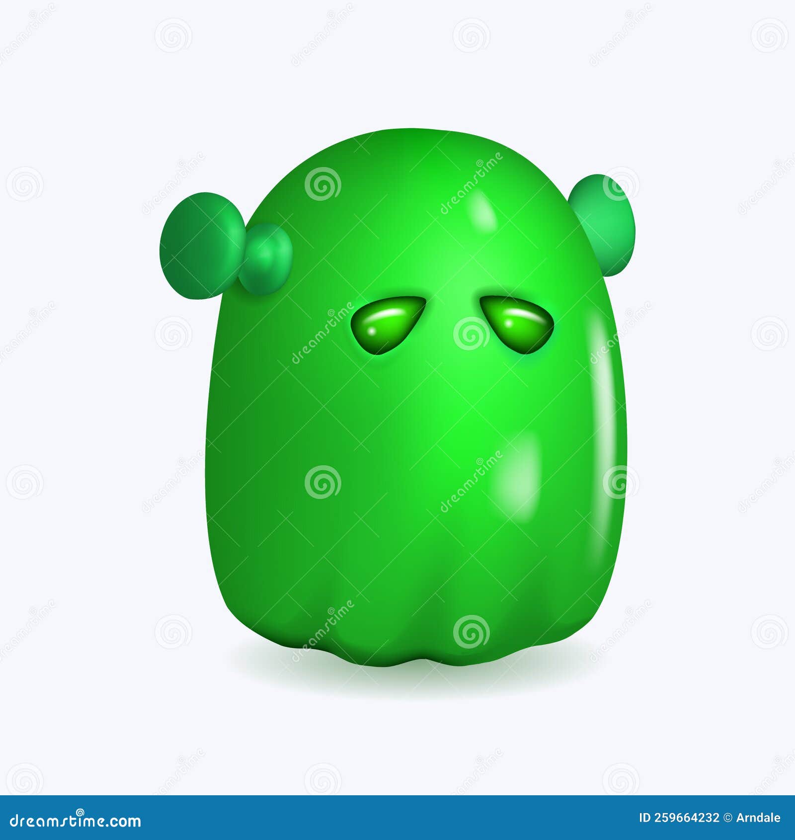 Little green cartoon alien stock vector. Illustration of happy - 259664232