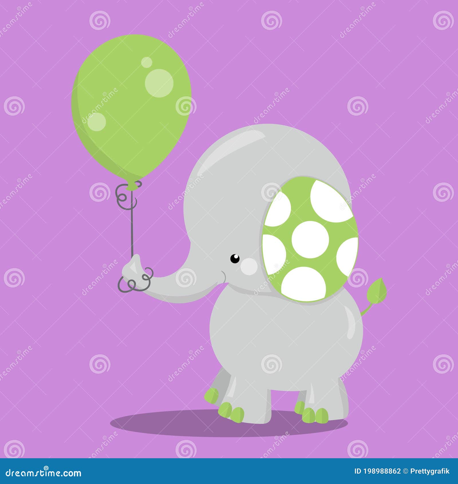 Little green elephant 04 stock vector. Illustration of vector - 198988862
