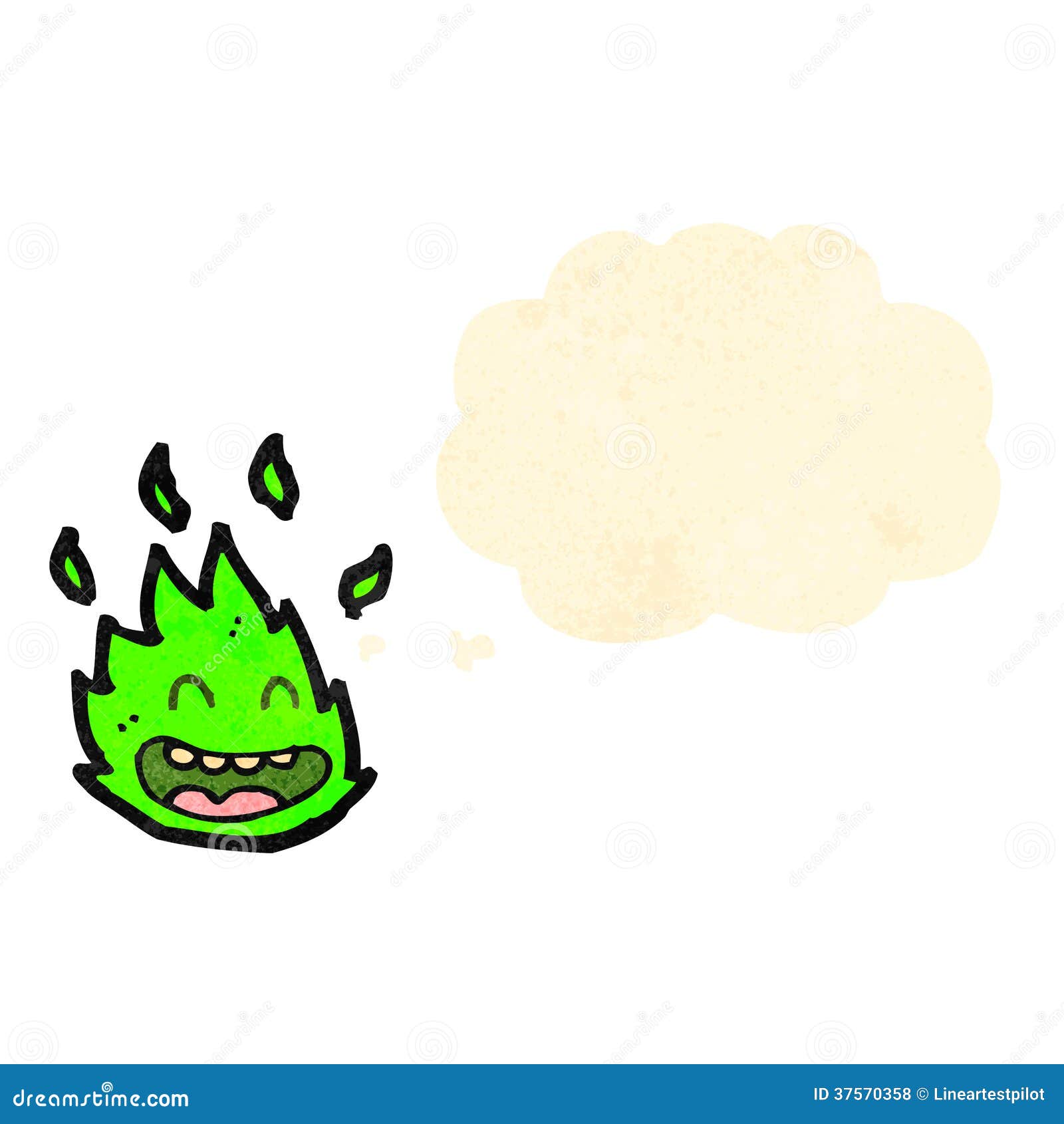 Little green flame cartoon stock vector. Illustration of green - 37570358