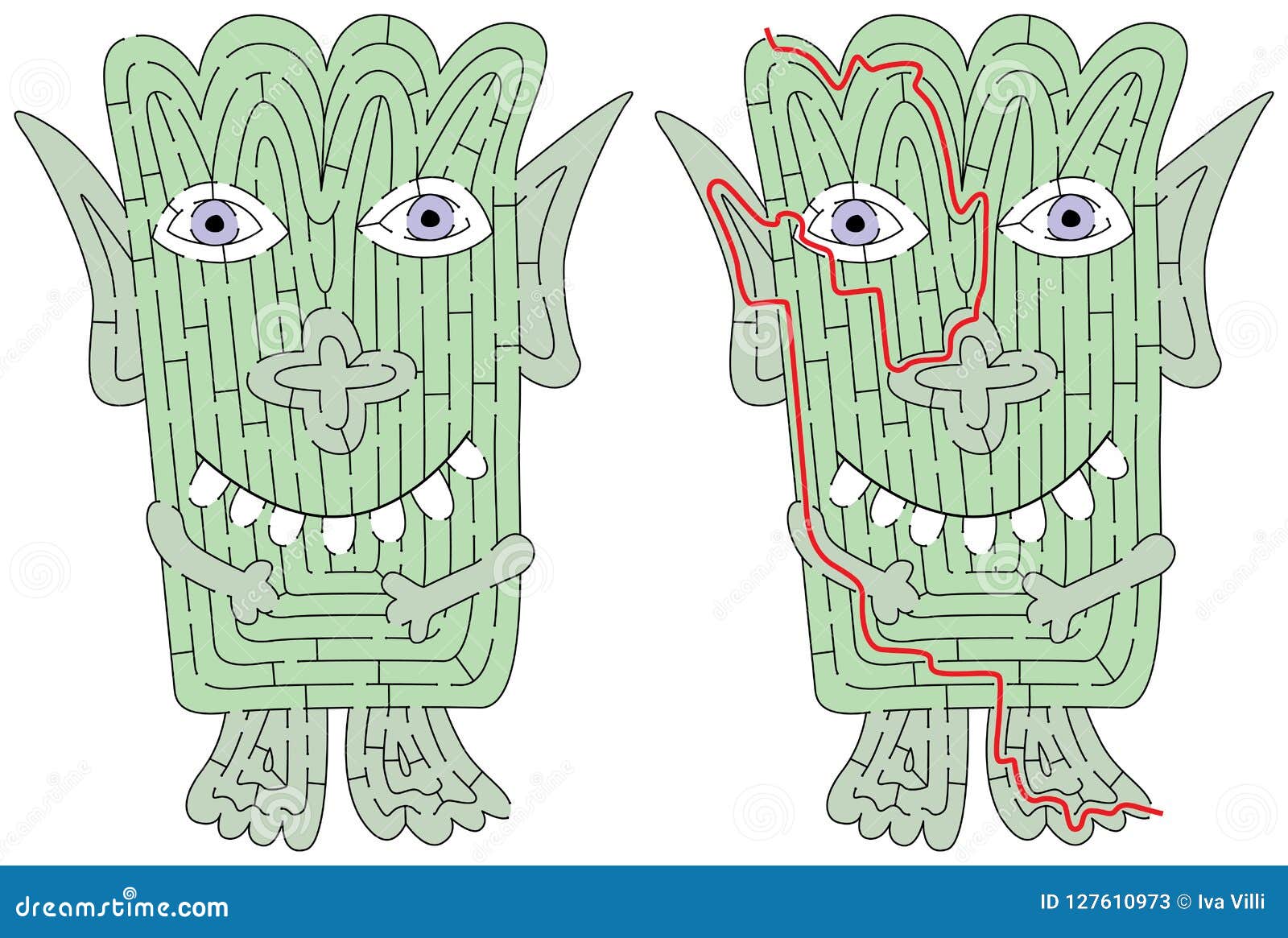 Little monster maze stock vector. Illustration of drawing - 127610973