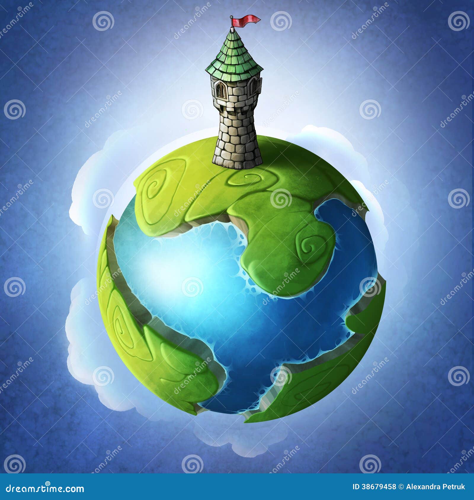 Little green planet stock illustration. Illustration of medieval - 38679458