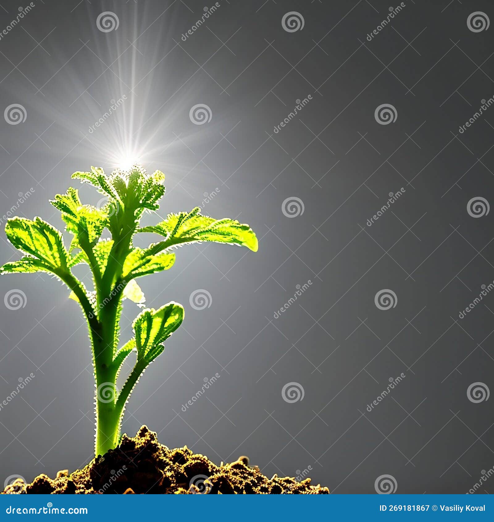 Little Green Plant Sprout on the Ground Stock Illustration ...