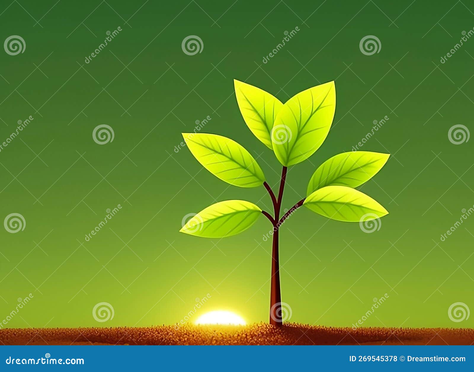 Little Green Plant Sprout on the Ground Stock Illustration ...