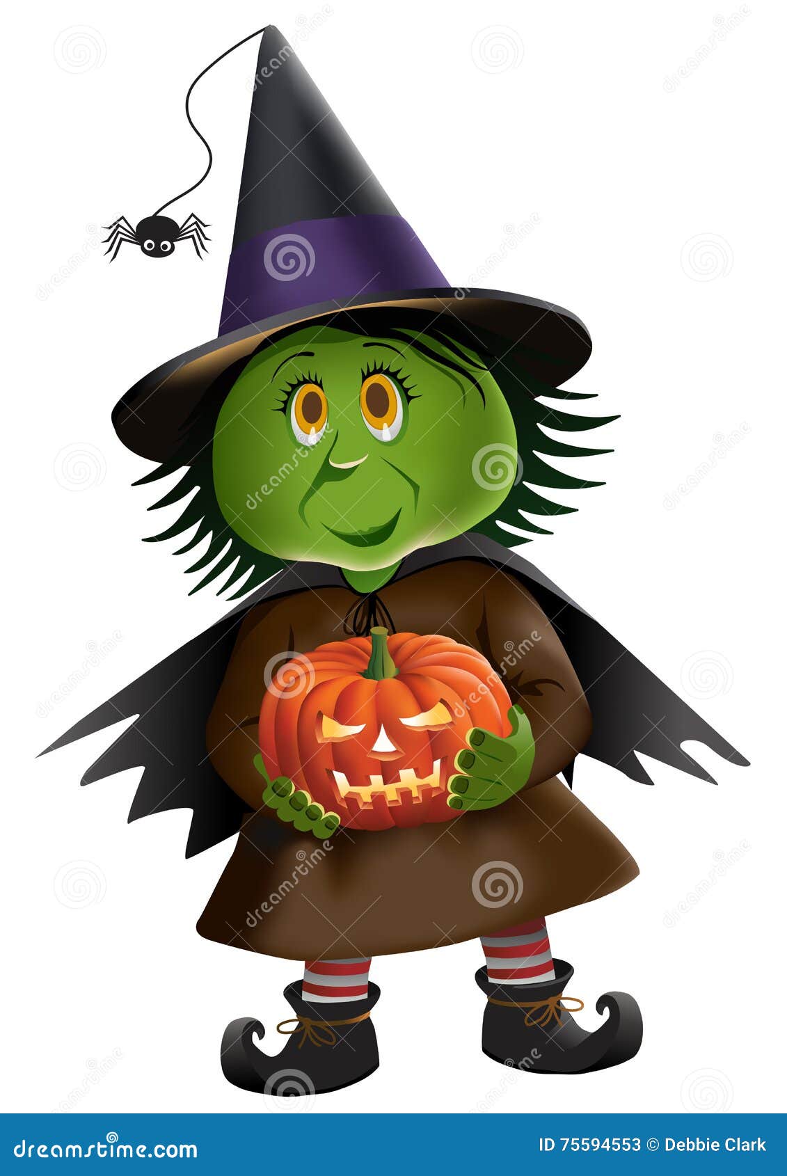 Green Witch Face Cartoon Vector | CartoonDealer.com #26924993