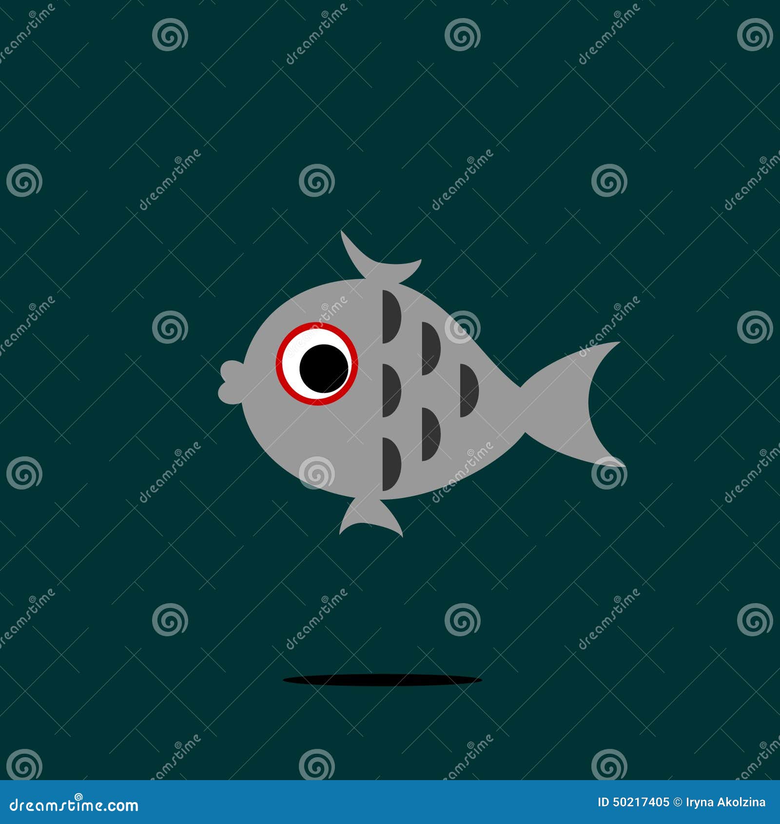 Little Grey Fish Cartoon Vector | CartoonDealer.com #50217405