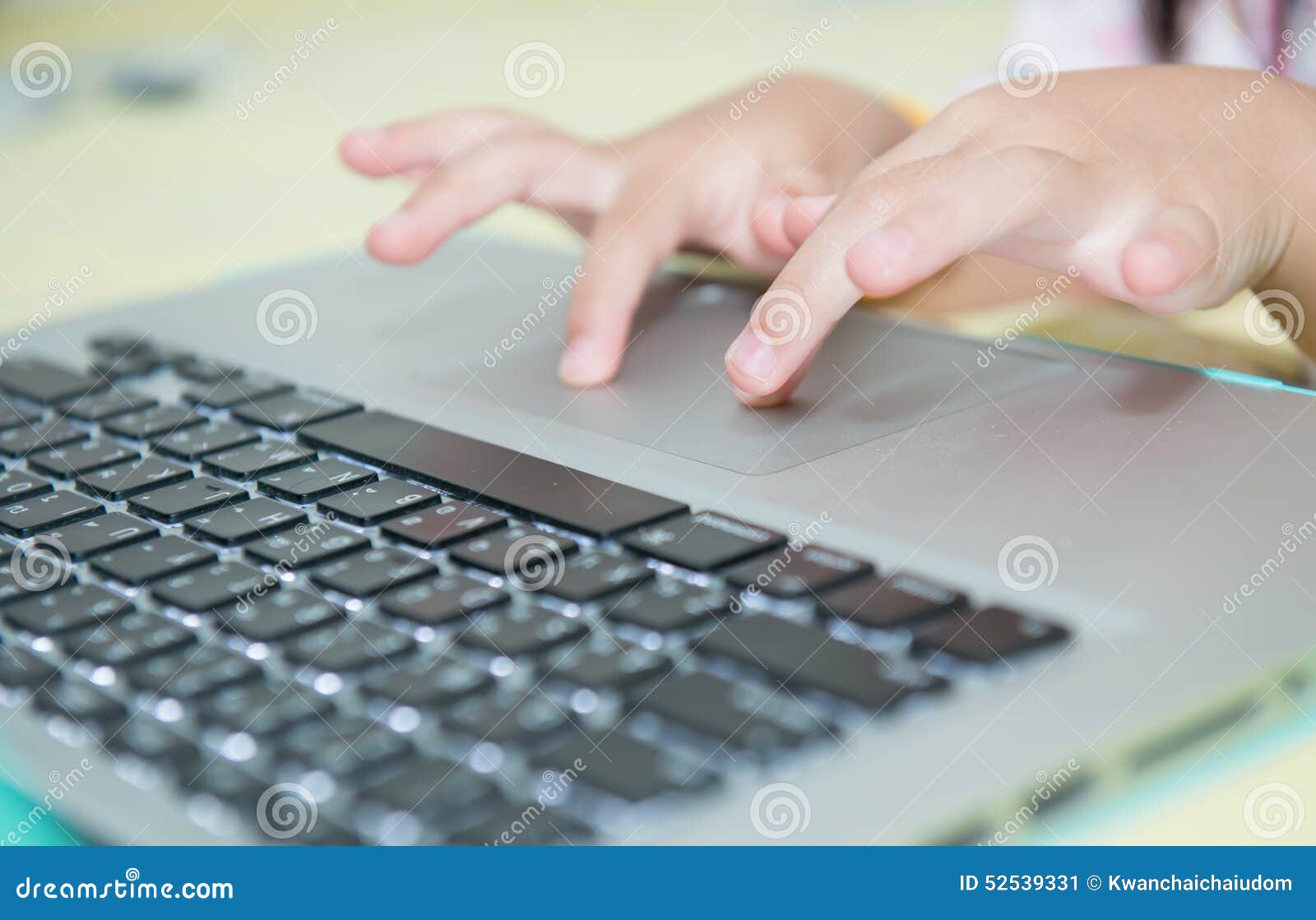 Little Hand and Keyboard Notebook Stock Image - Image of education ...