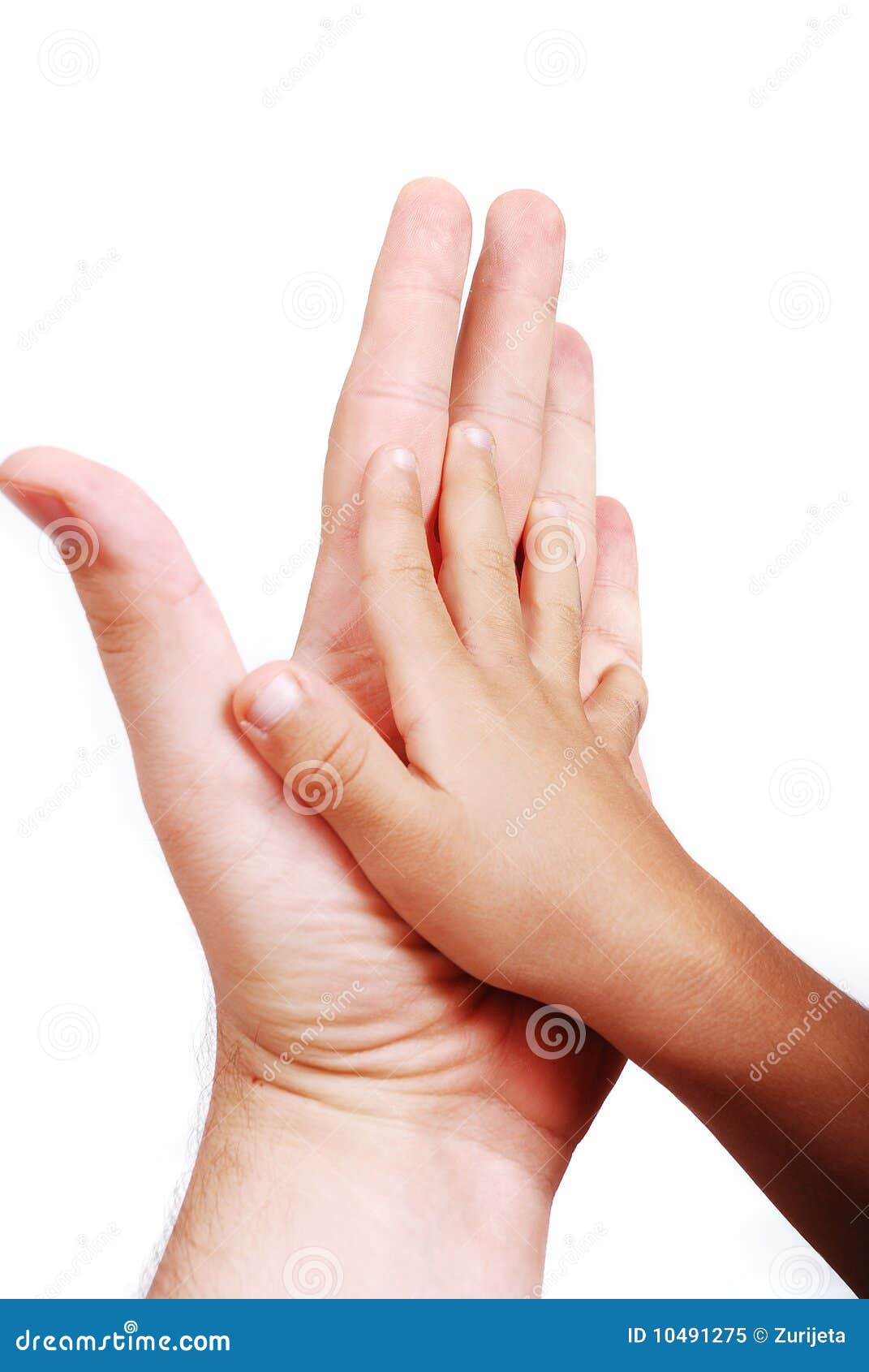 Little Hand Put on the Big One Stock Image - Image of hands, lifestyle ...