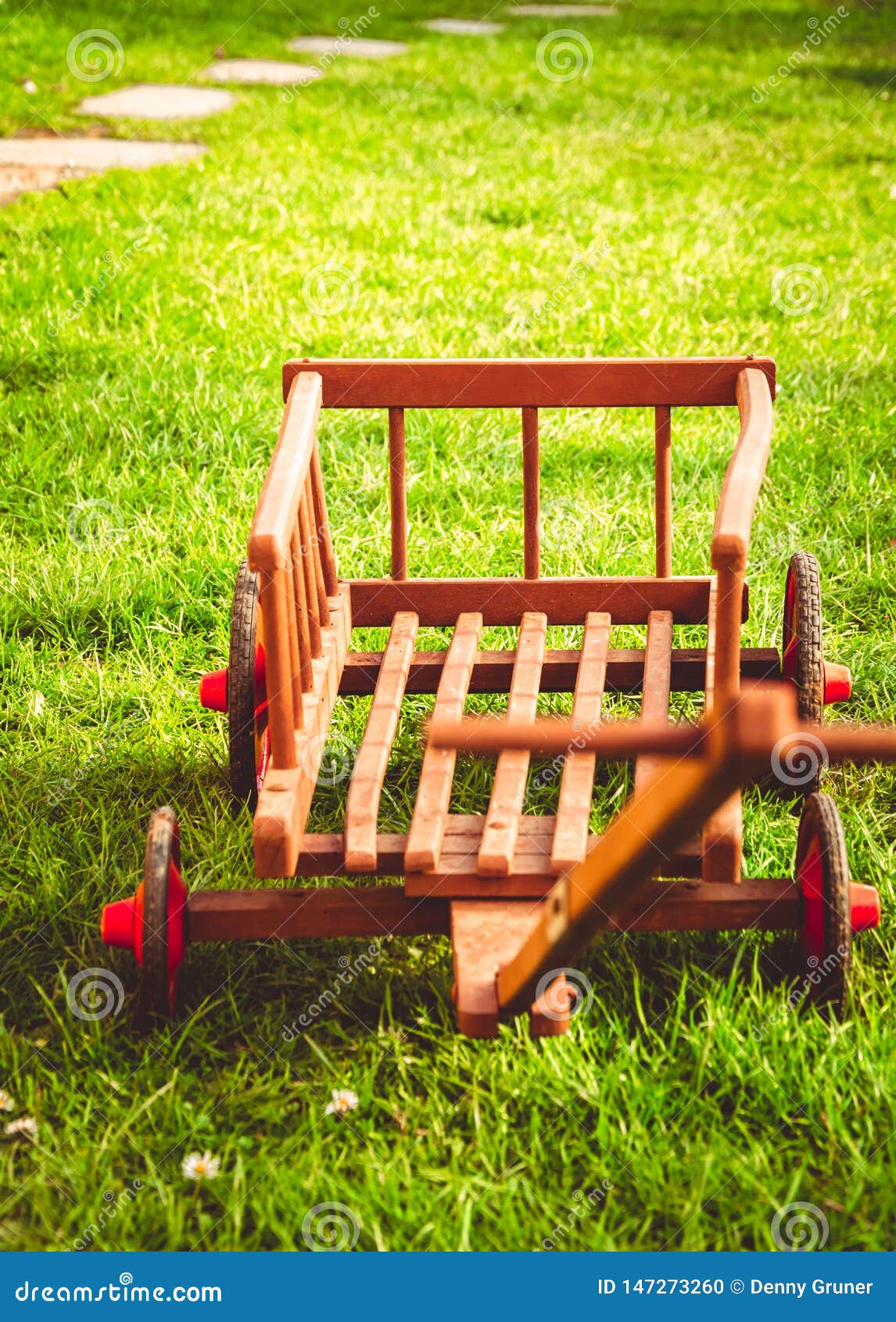 Little Handcart in the Spring Stock Photo - Image of gardening, nature ...