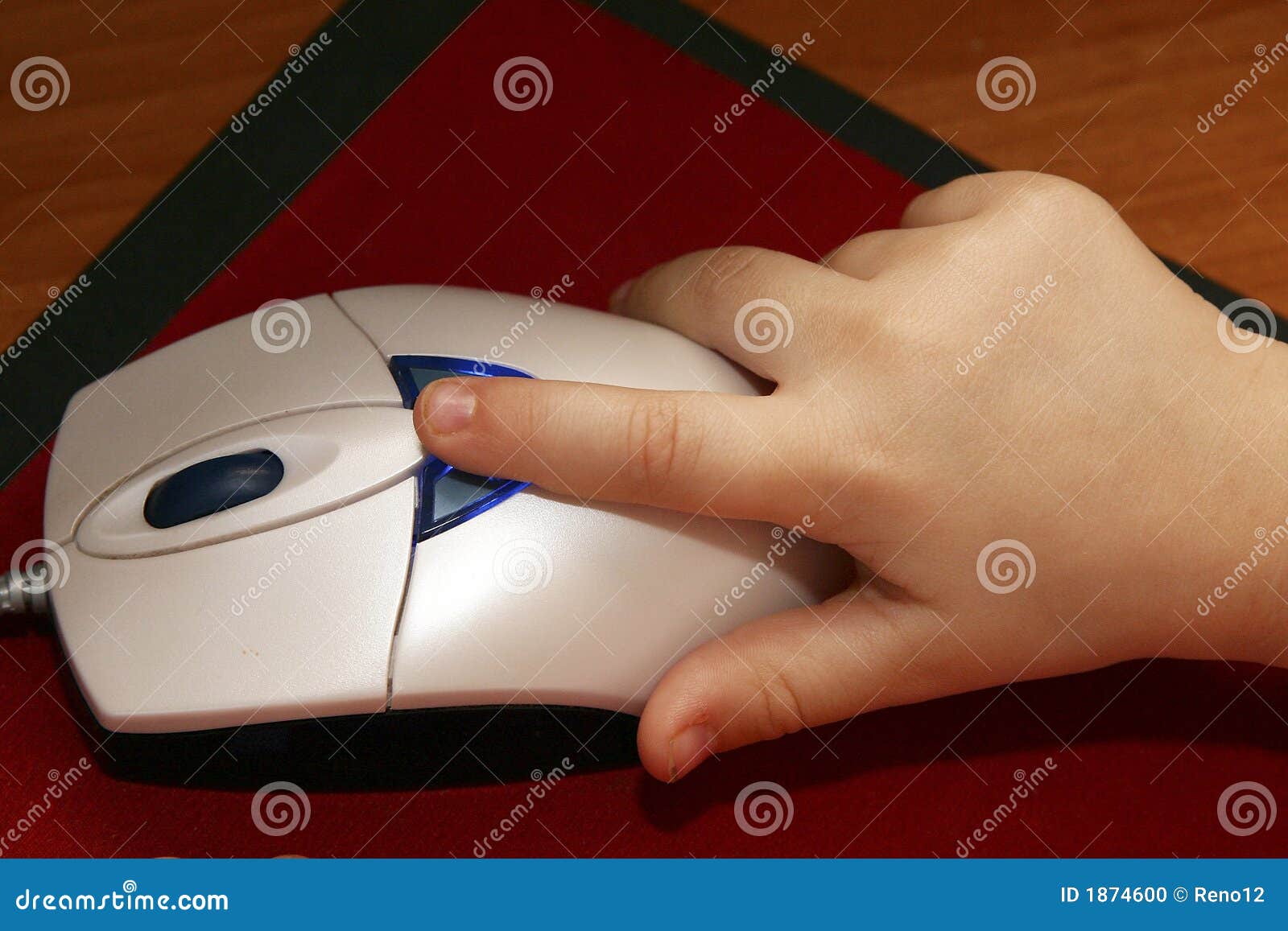 Little Hands on Computer Mouse Stock Photo - Image of mouse, girl: 1874600
