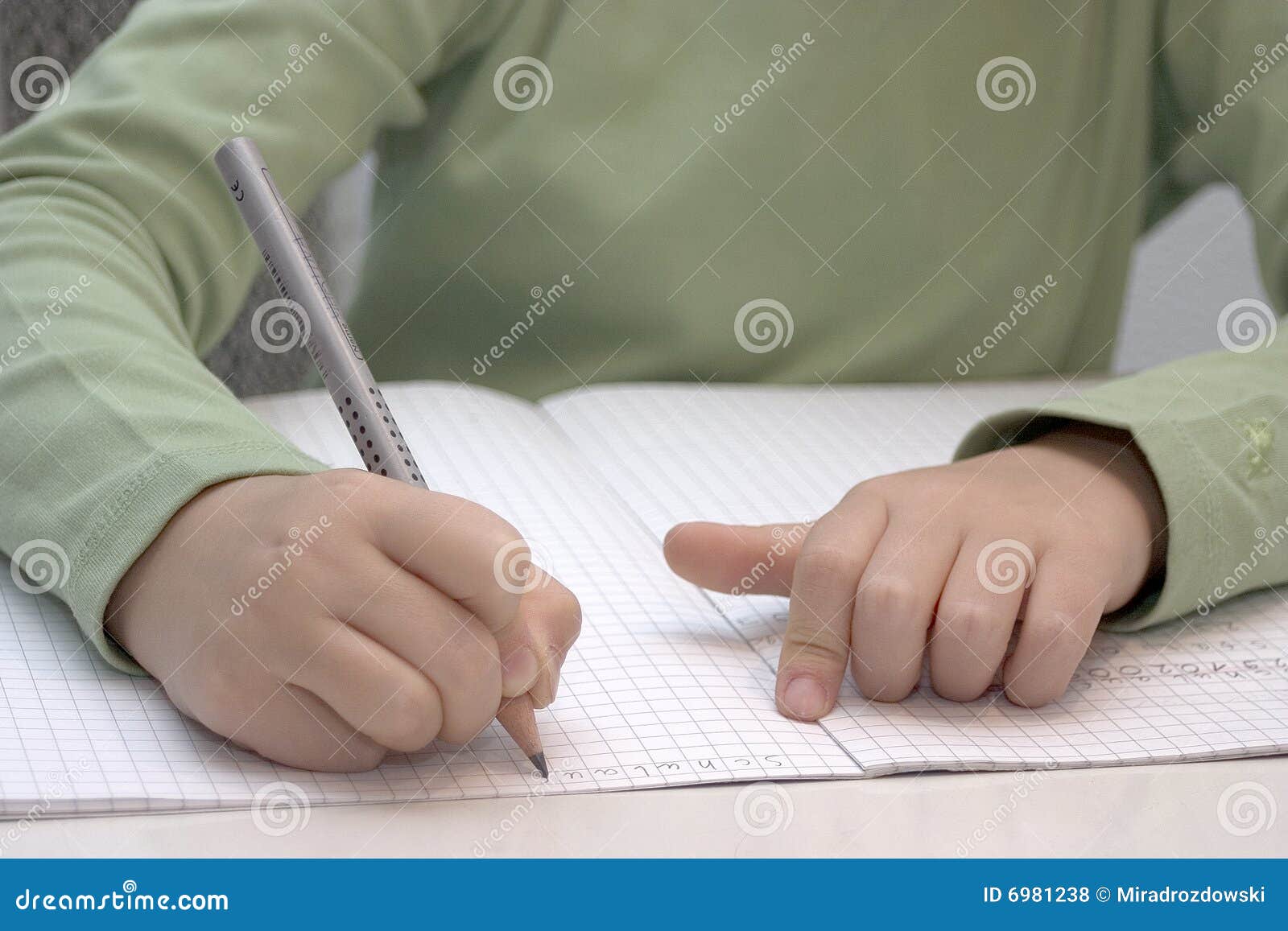Little hands writing stock photo. Image of pencil, fingers - 6981238