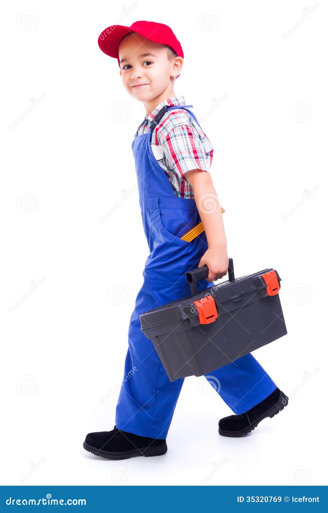 Little Handyman Carrying Toolbox Stock Image - Image of handyman ...