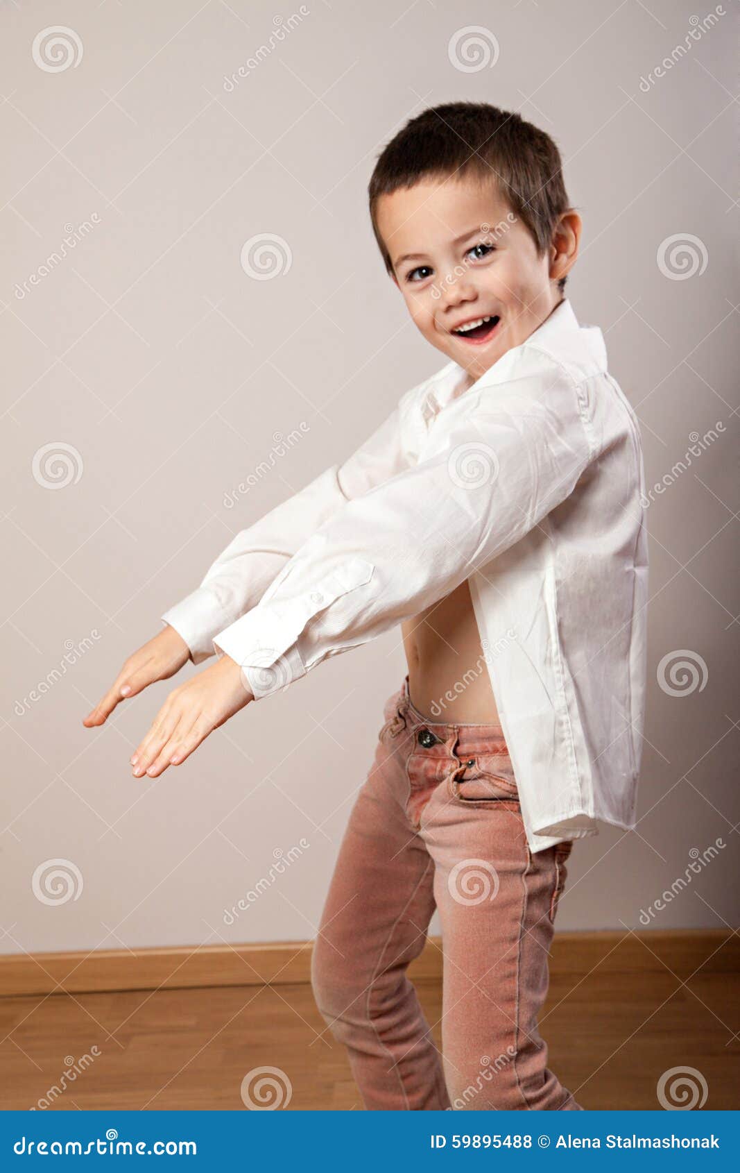 Little happy boy dancing stock photo. Image of creativity - 59895488