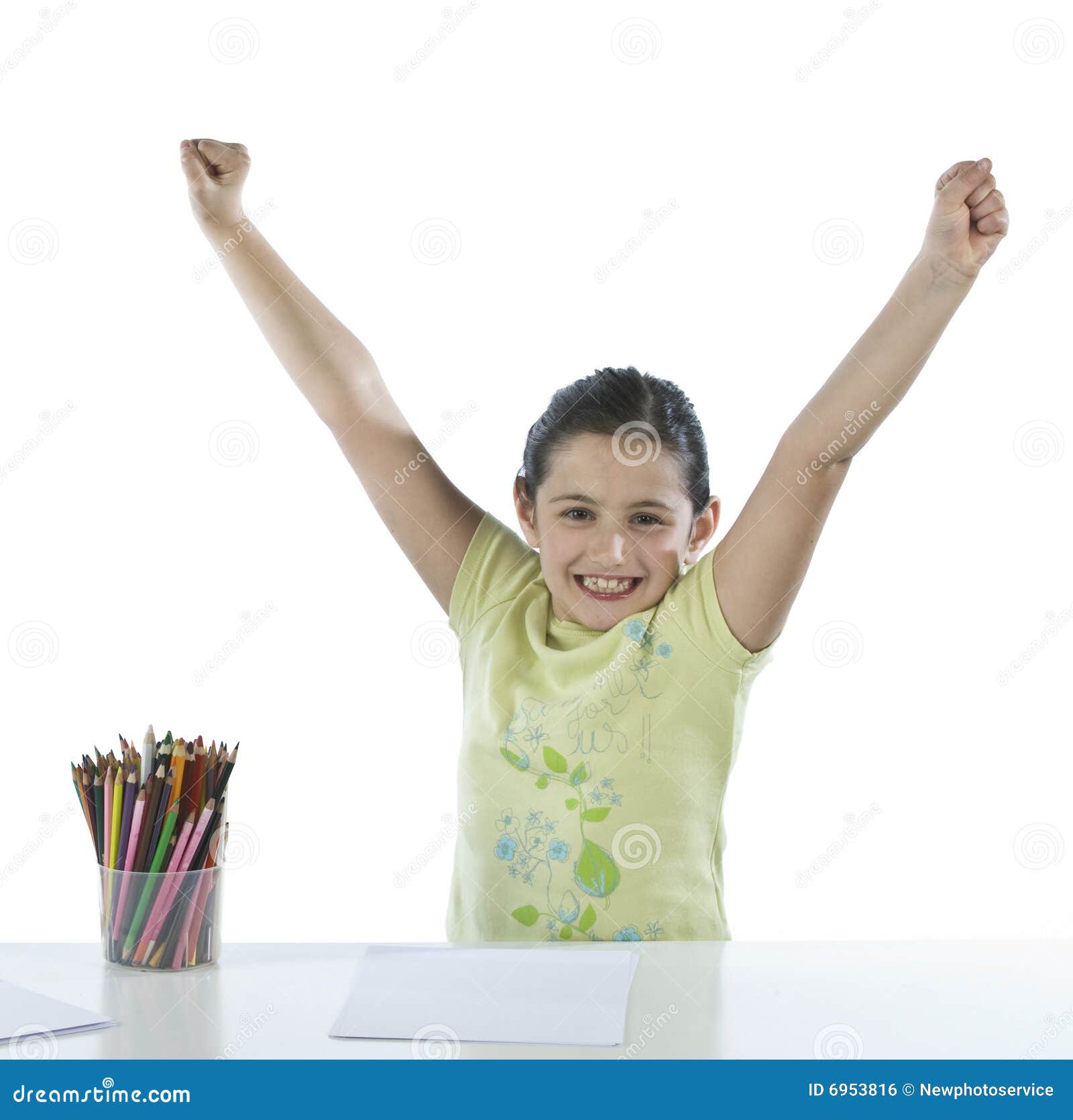 Little happy girl stock photo. Image of cute, tasks, concept - 6953816