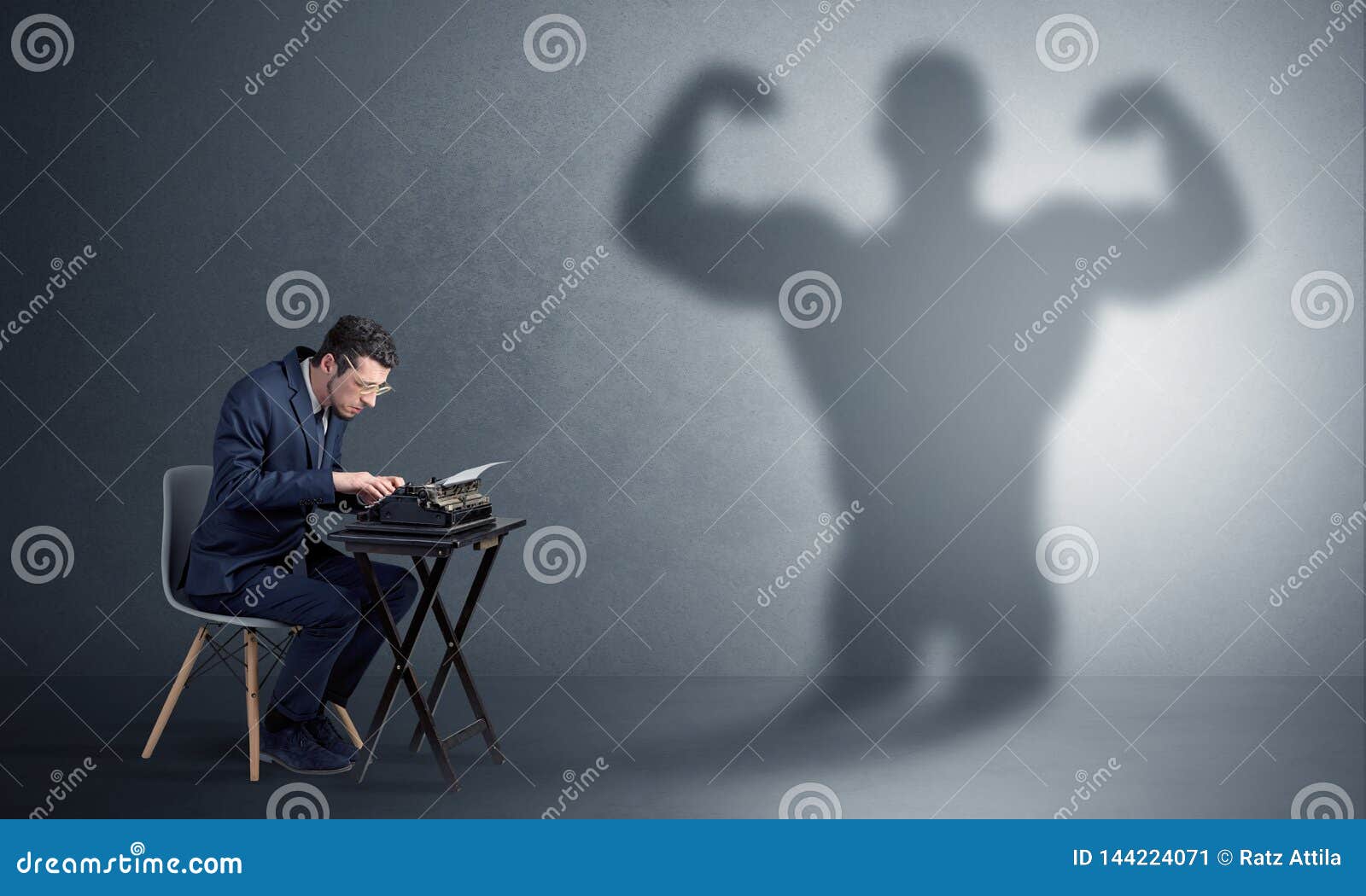 Hard Worker Afraid of Scary Monster Stock Image - Image of monster ...