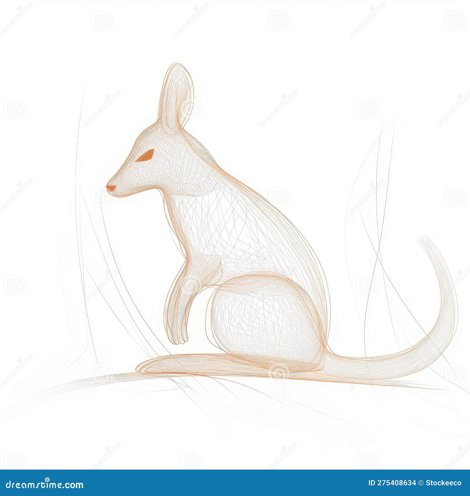 Little Hare Wallaby in Minimalist Style Stock Illustration ...