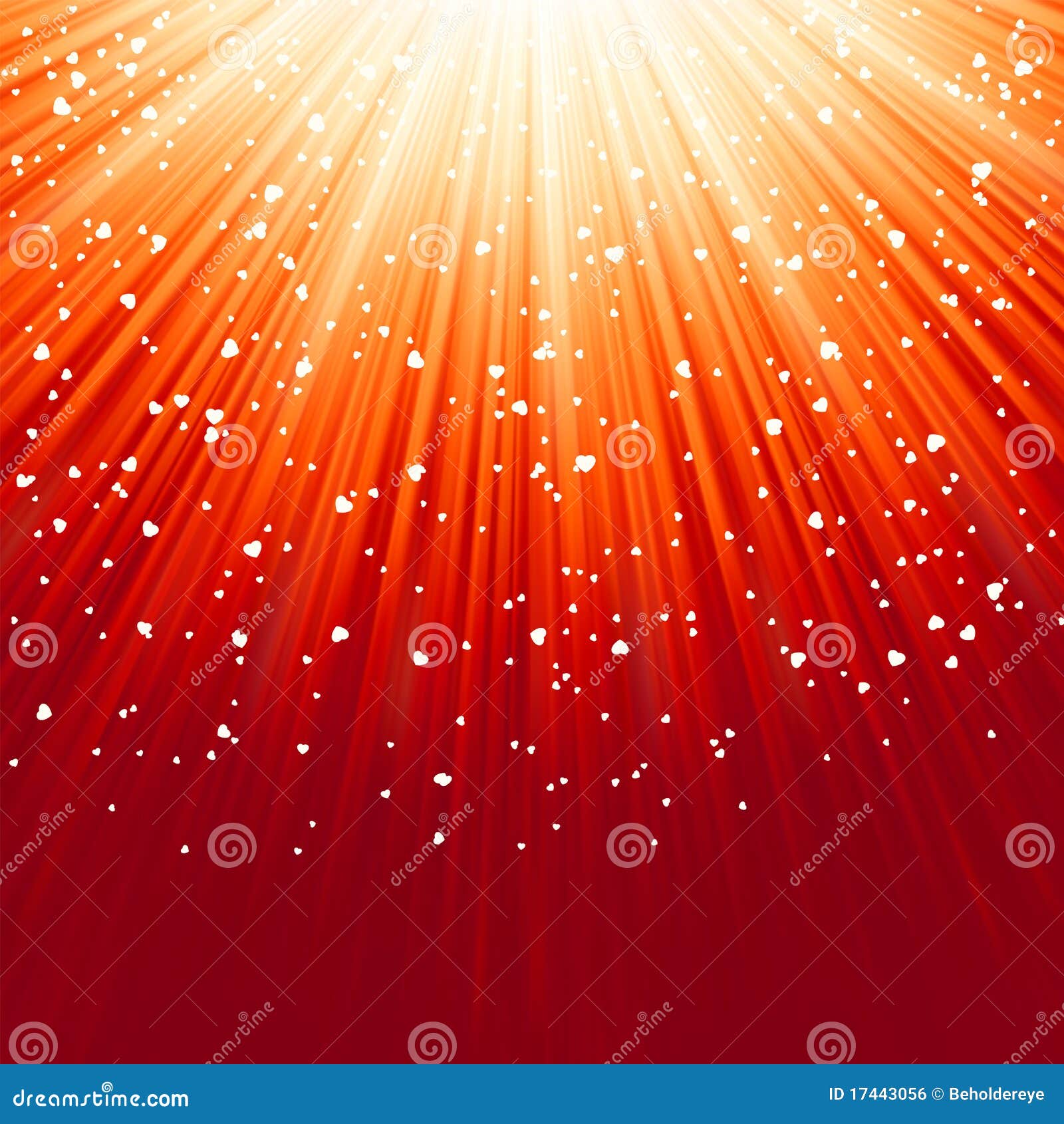 Little Hearts Floating on Rays of Light. EPS 8 Stock Vector ...