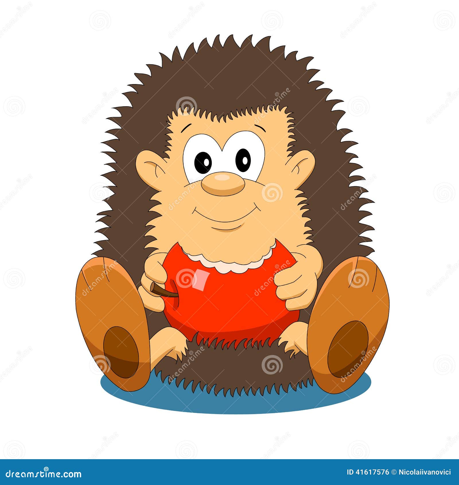 Little hedgehog stock vector. Illustration of cartoon - 41617576