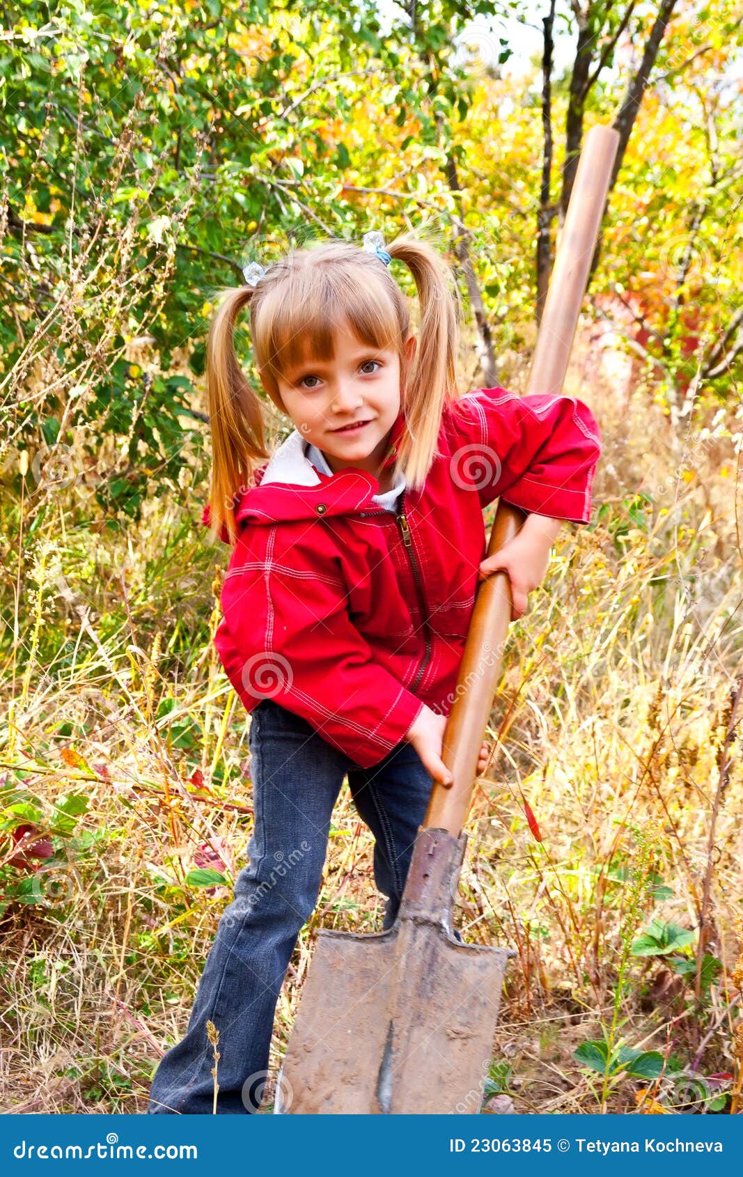 Little helper stock image. Image of rake, female, caucasian - 23063845