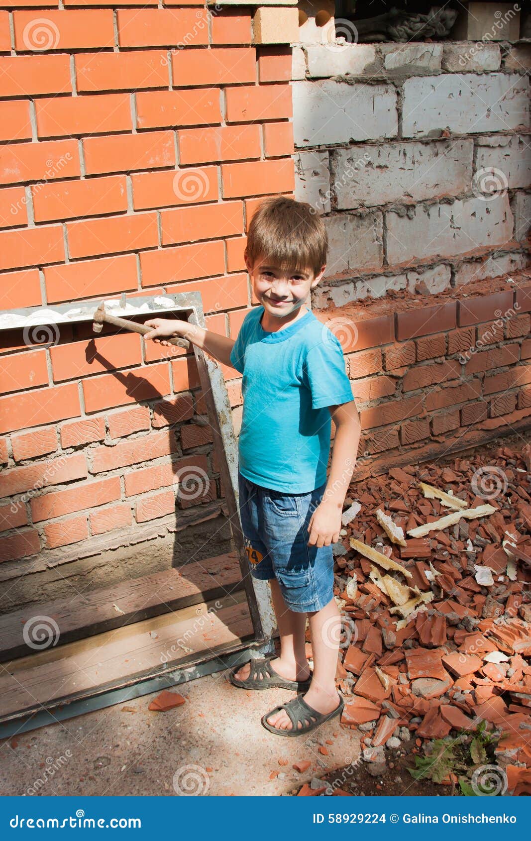Little helper, boy at work stock photo. Image of scope - 58929224