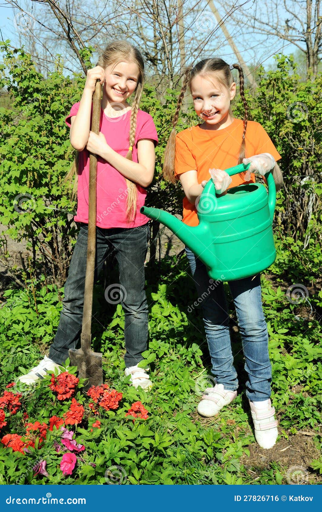 Little helpers stock photo. Image of kids, lawn, gardening - 27826716