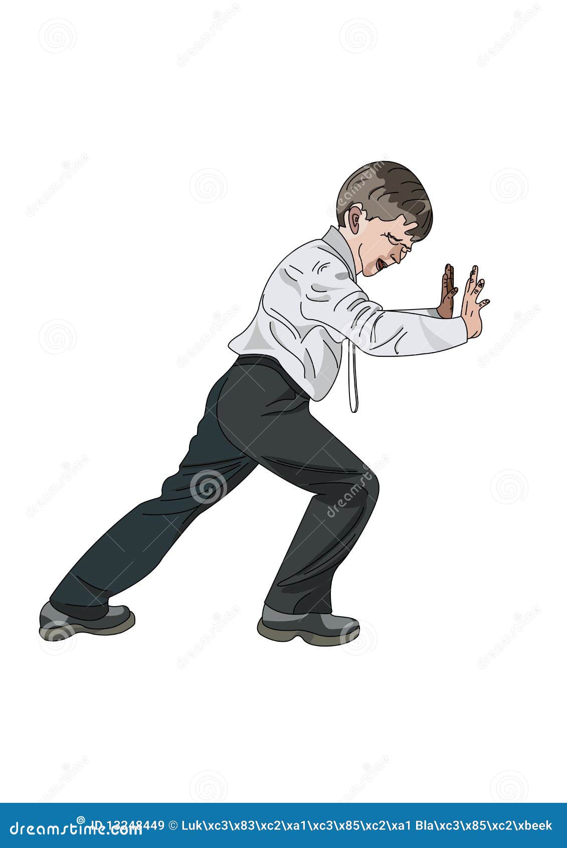 Superhero Push Forward Vector Illustration | CartoonDealer.com #79866806