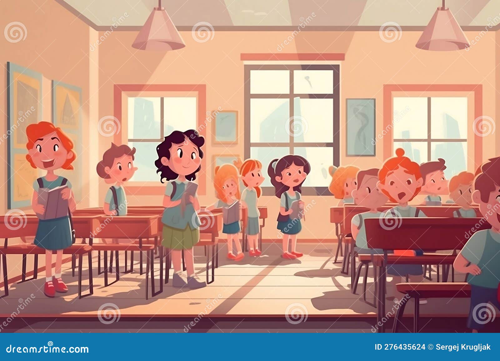 Little Hobbits in School: an AI-Generated Image Stock Illustration ...