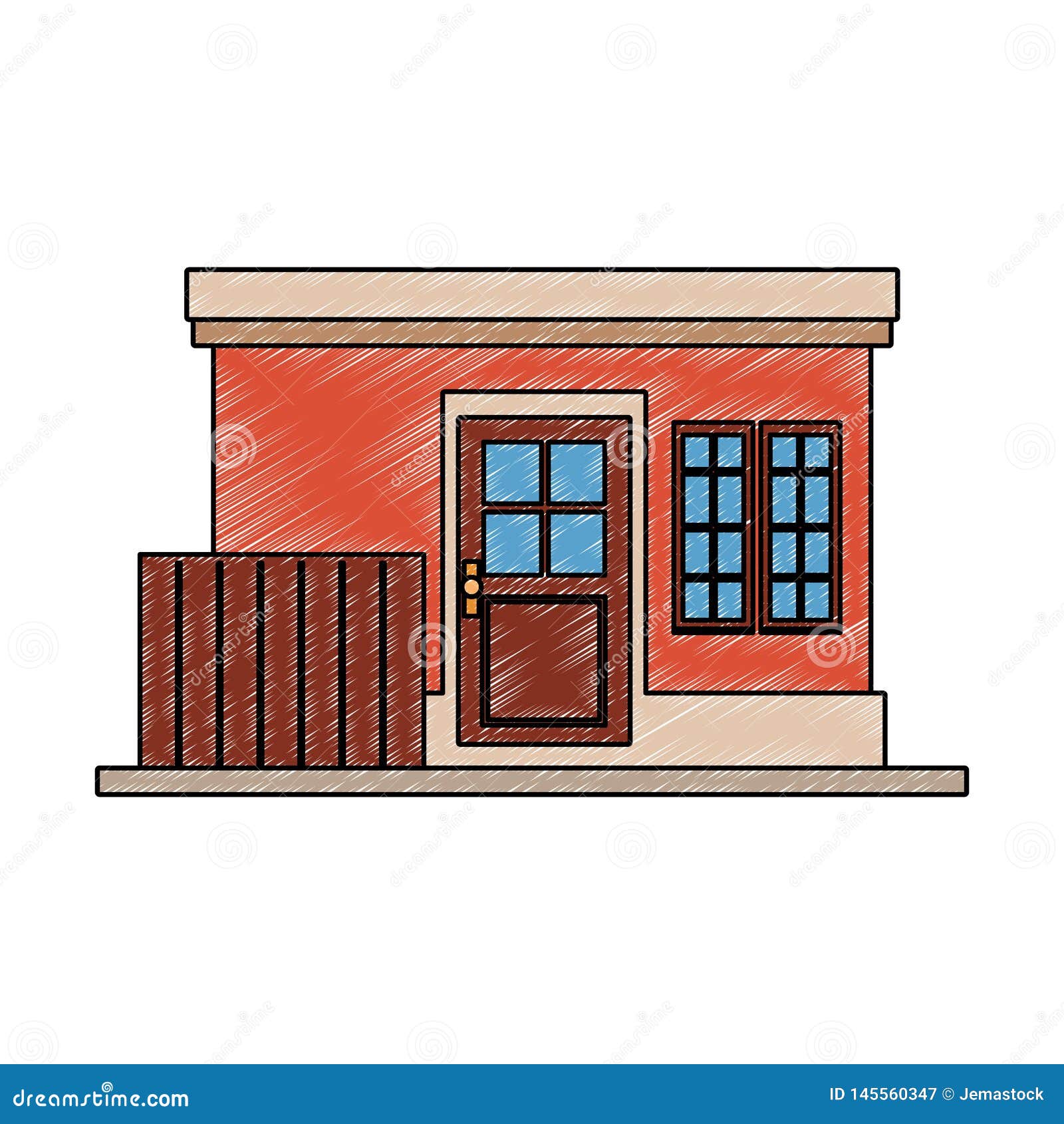 Little House Building Scribble Stock Vector - Illustration of business ...