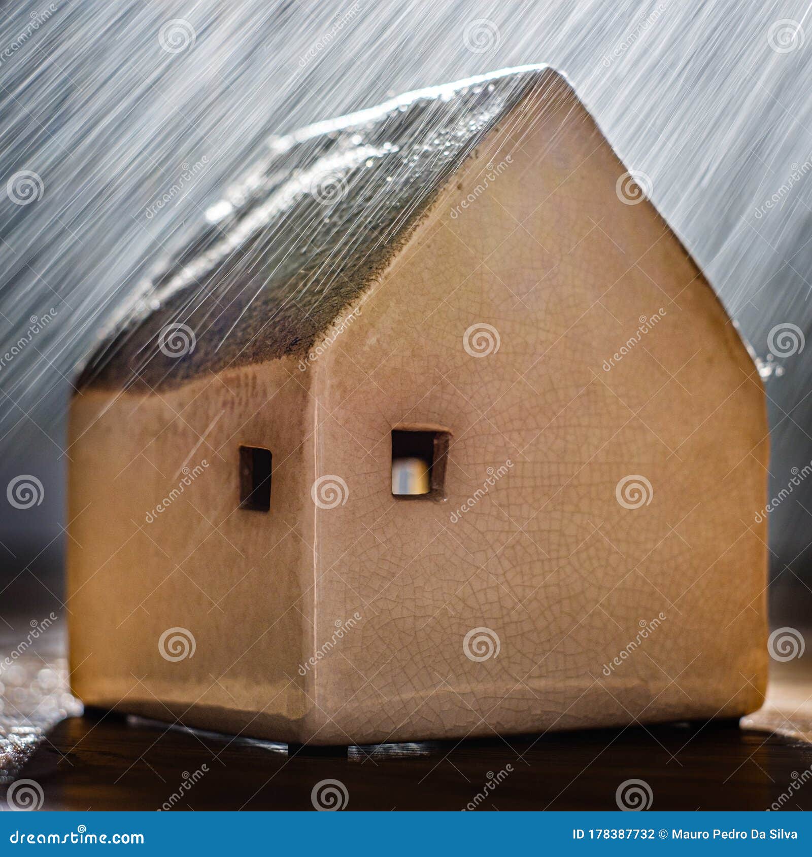 Little house and fake rain stock photo. Image of architecturephoto ...