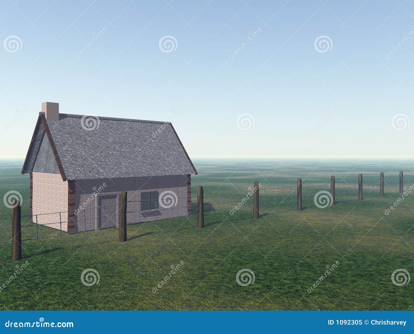 Little House In The Field stock illustration. Illustration of ...