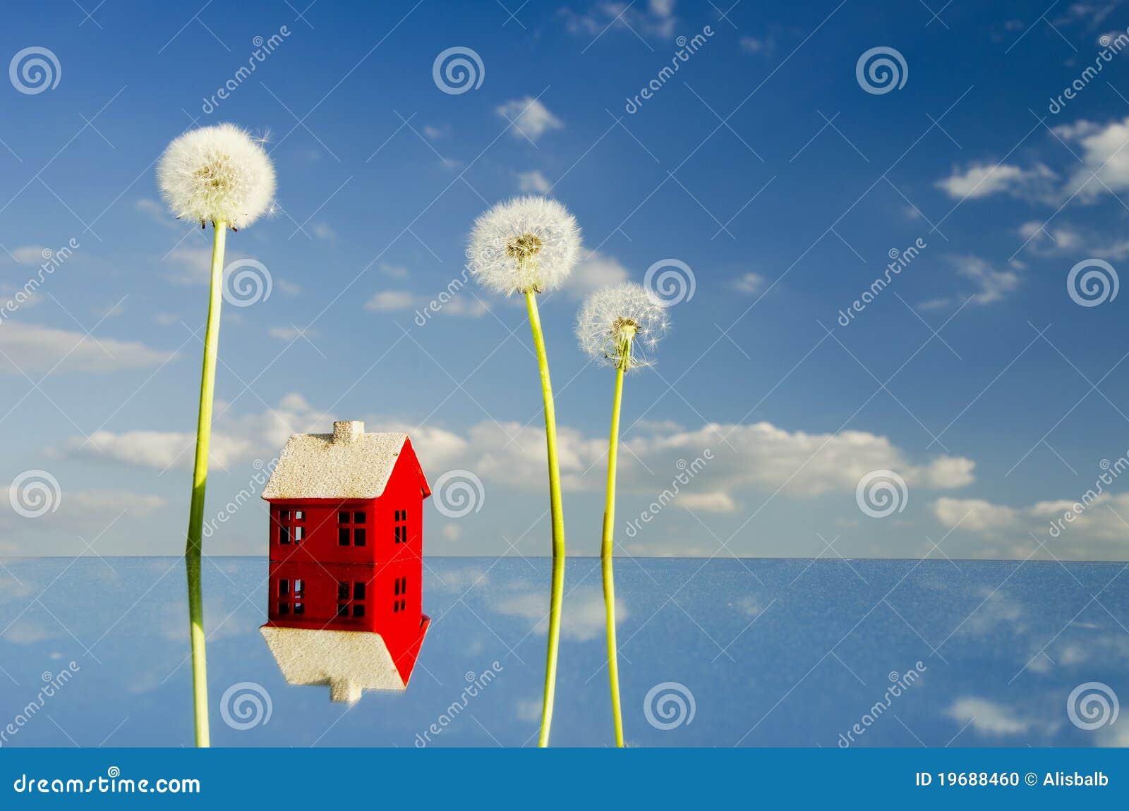 Little House Symbol on Mirror Stock Photo - Image of modern, success ...