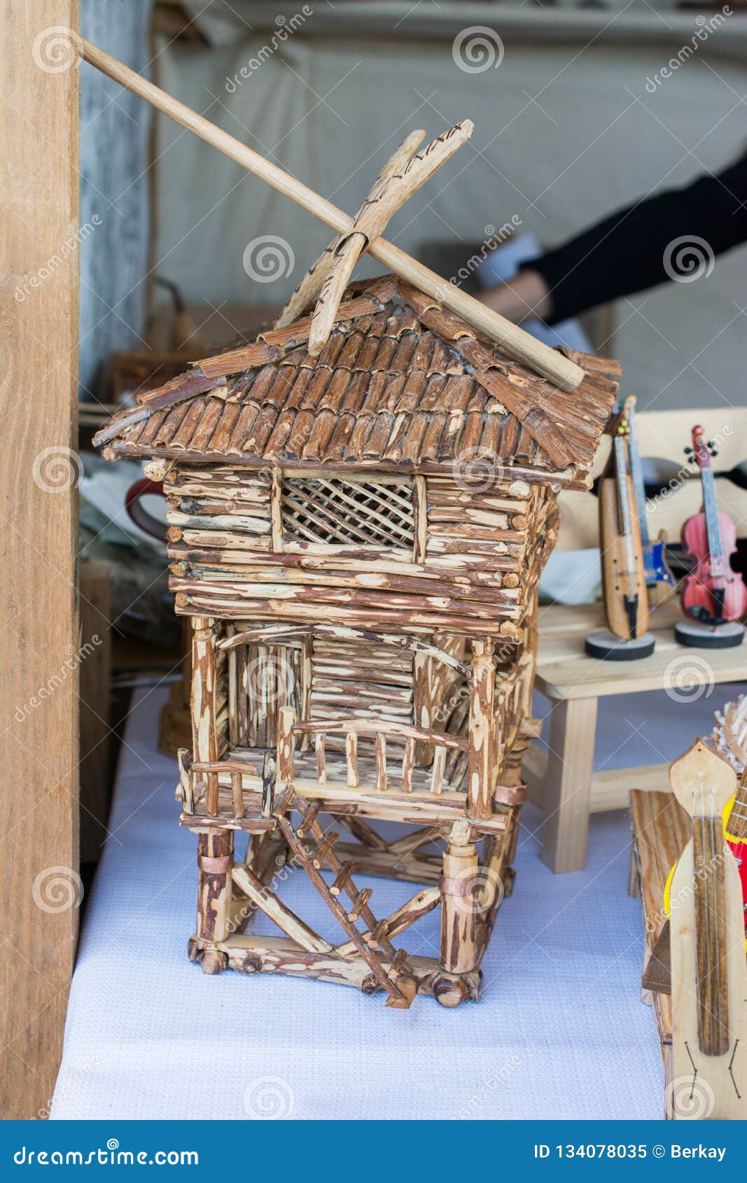 Little Hut Made in Simple Style in View Stock Image - Image of exterior ...
