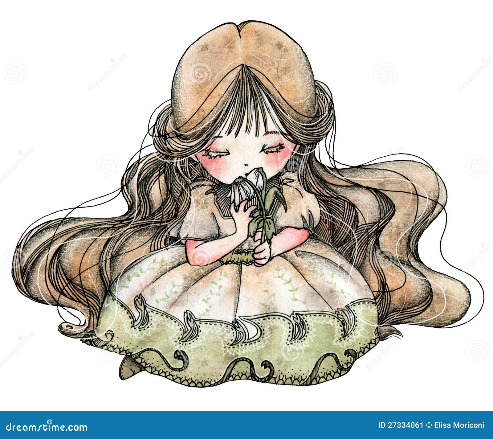 Delicate Pencil Girl Stock Illustrations – 85 Delicate Pencil Girl ...