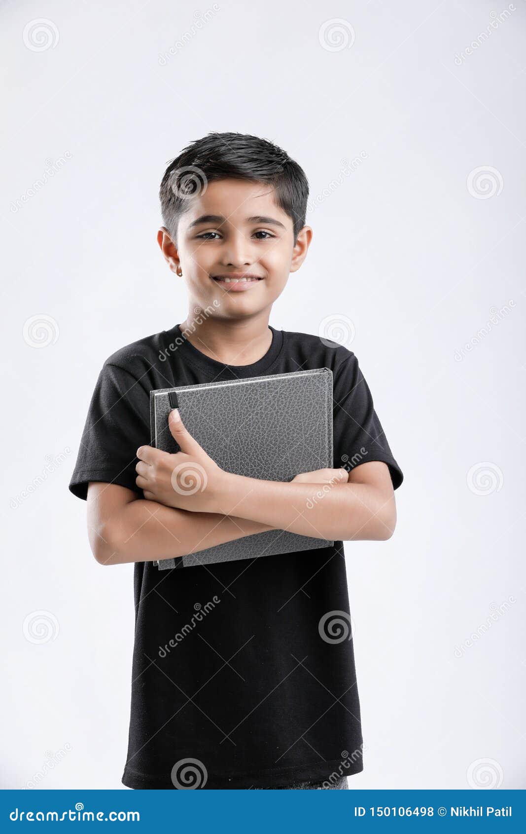 Little Indian / Asian Boy with Note Book Stock Photo - Image of ...