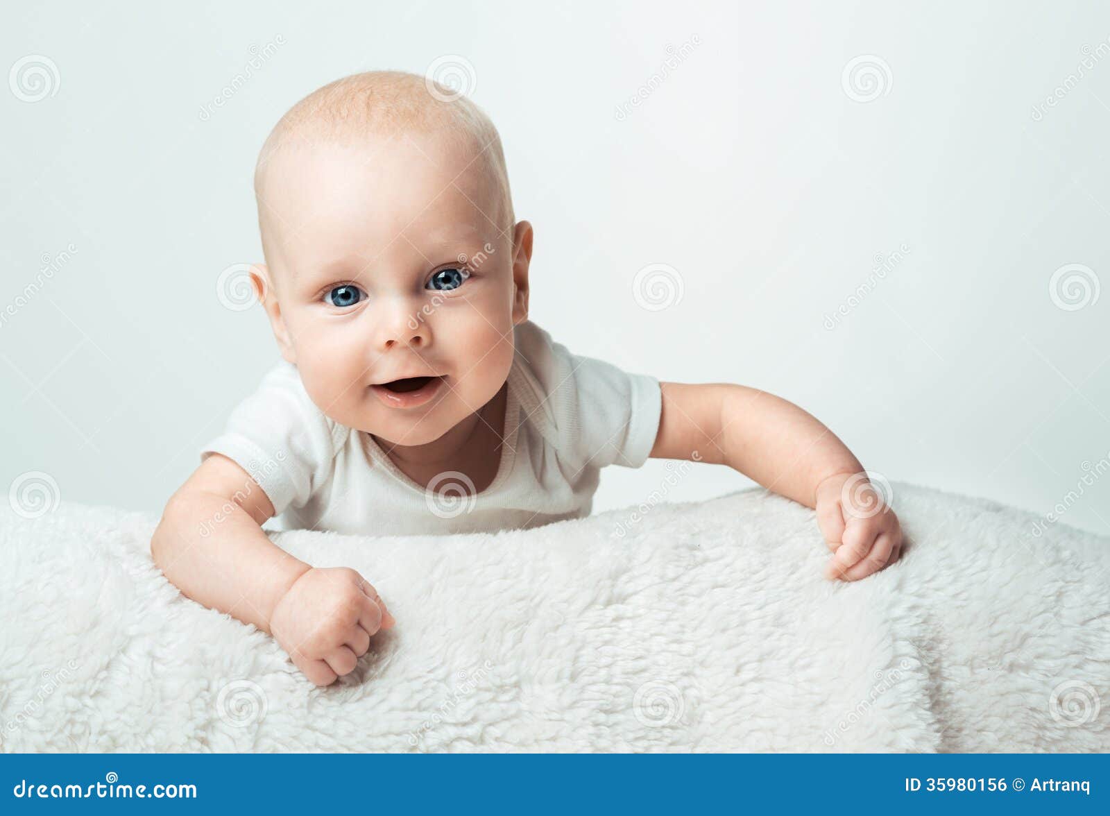Little Infant is Smiling on the Carpet Stock Photo - Image of peeps ...