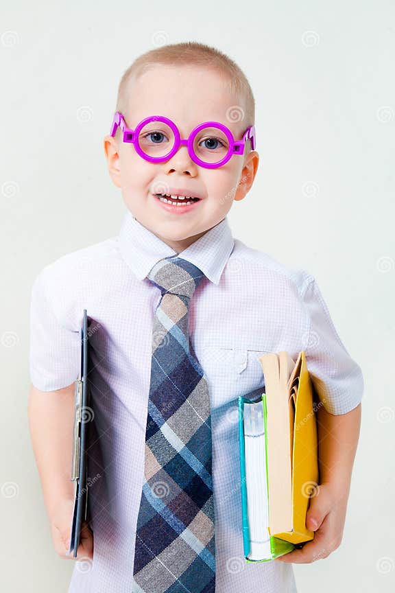 Little intelligent boy stock image. Image of imagination - 27398711