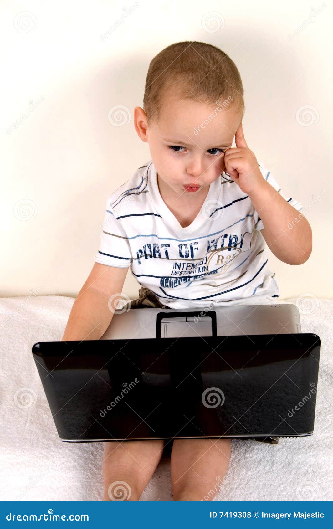 Little intelligent child stock photo. Image of dreaming - 7419308