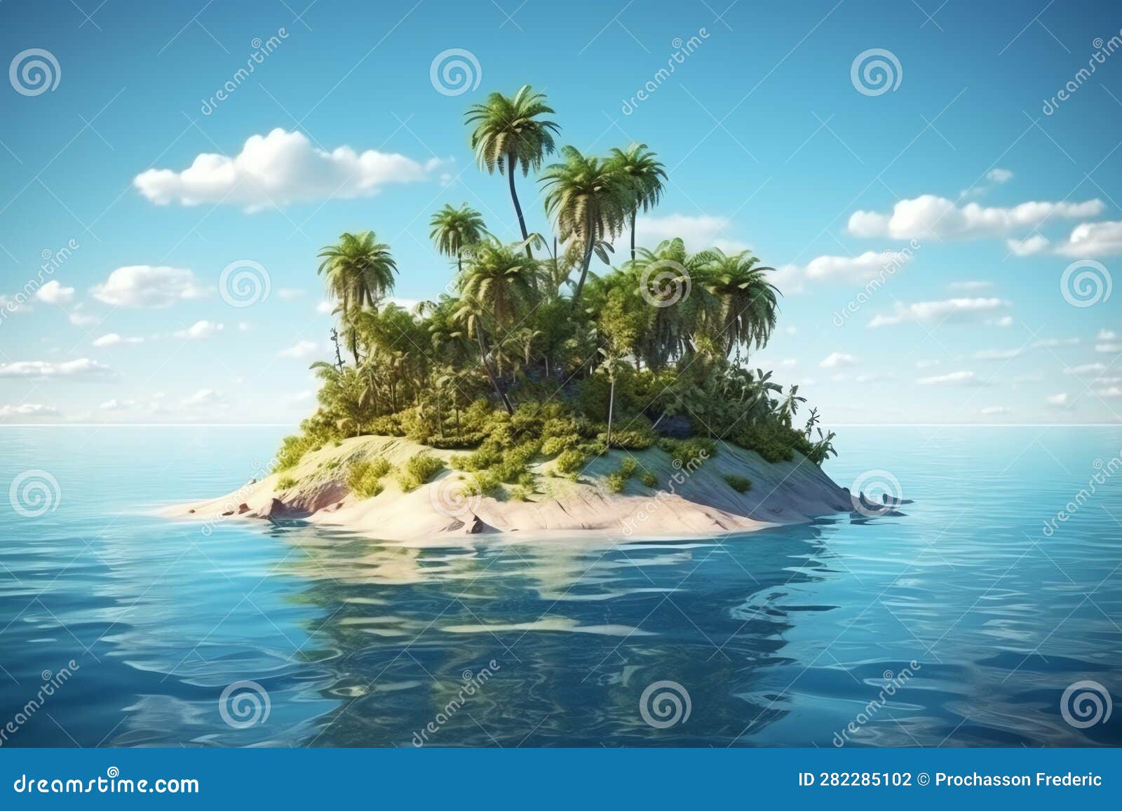 A Little Island In The Middle Of The Lake Inside The Deep Forest ...
