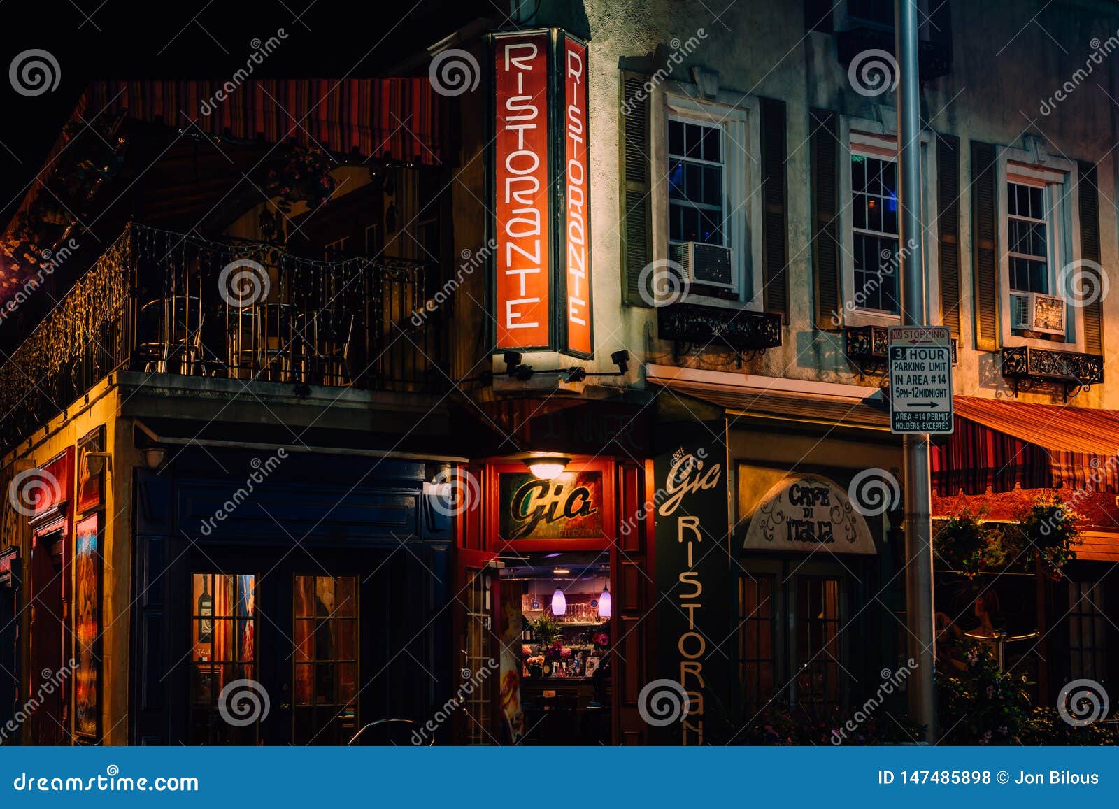 Little Italy at Night, in Baltimore, Maryland Editorial Stock Photo ...